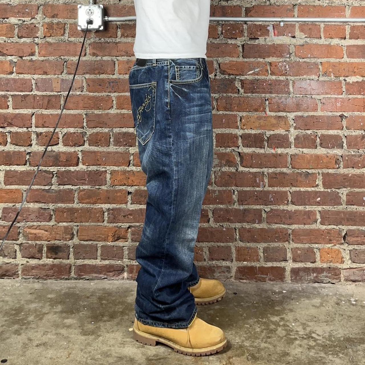 Y2K Ed Hardy Baggy Jeans. Measured size 35x32 - Depop
