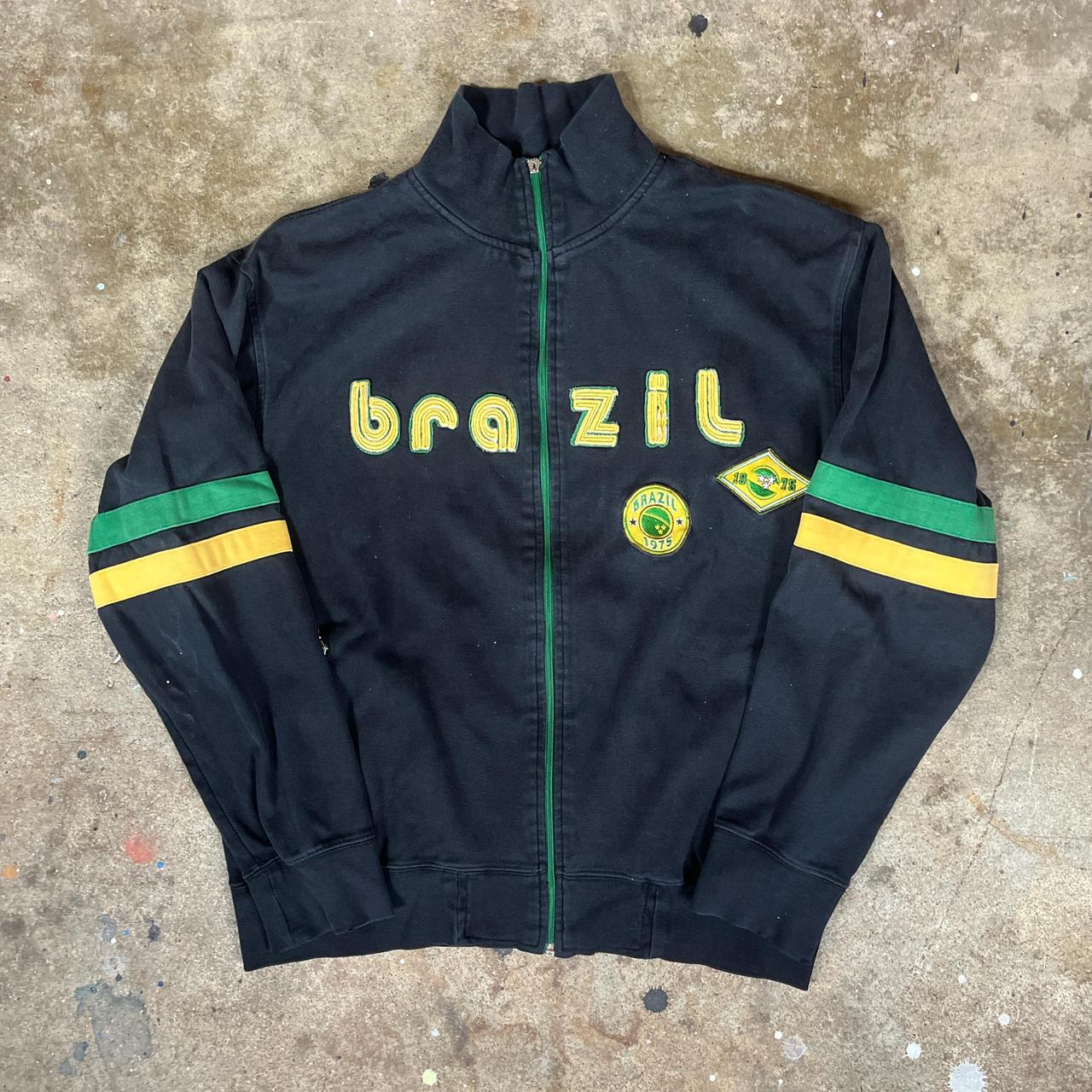 Y2K Point Zero Brazil Zip Up Jacket. Size large in... - Depop