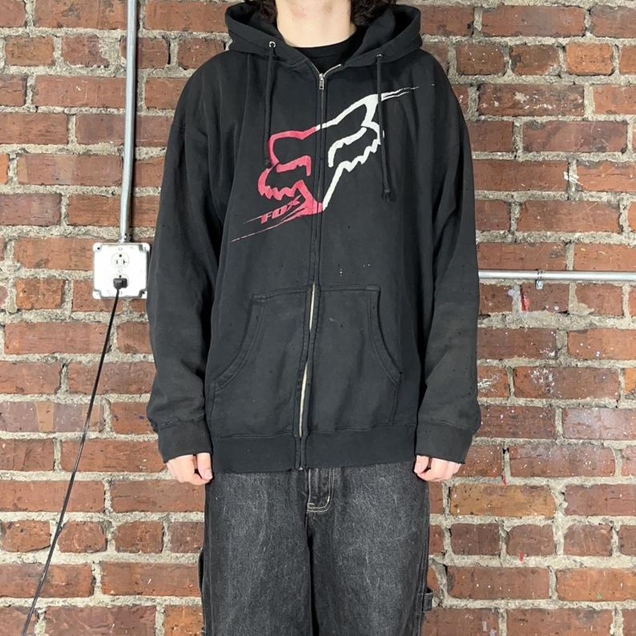 Y2K Fox Racing Zip Up Hoodie. Size xl in men’s.... - Depop