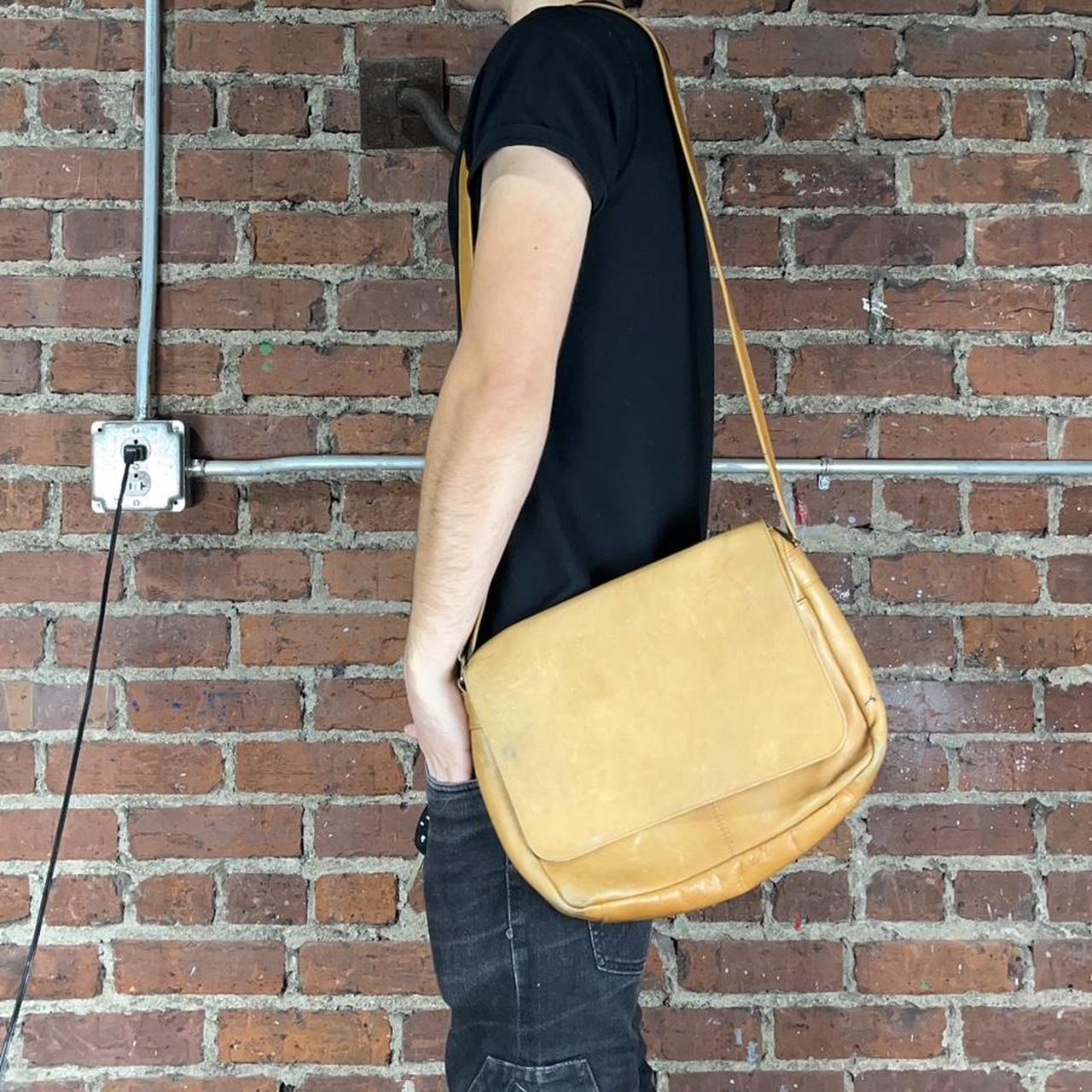 Vintage Leather Side Bag - Depop