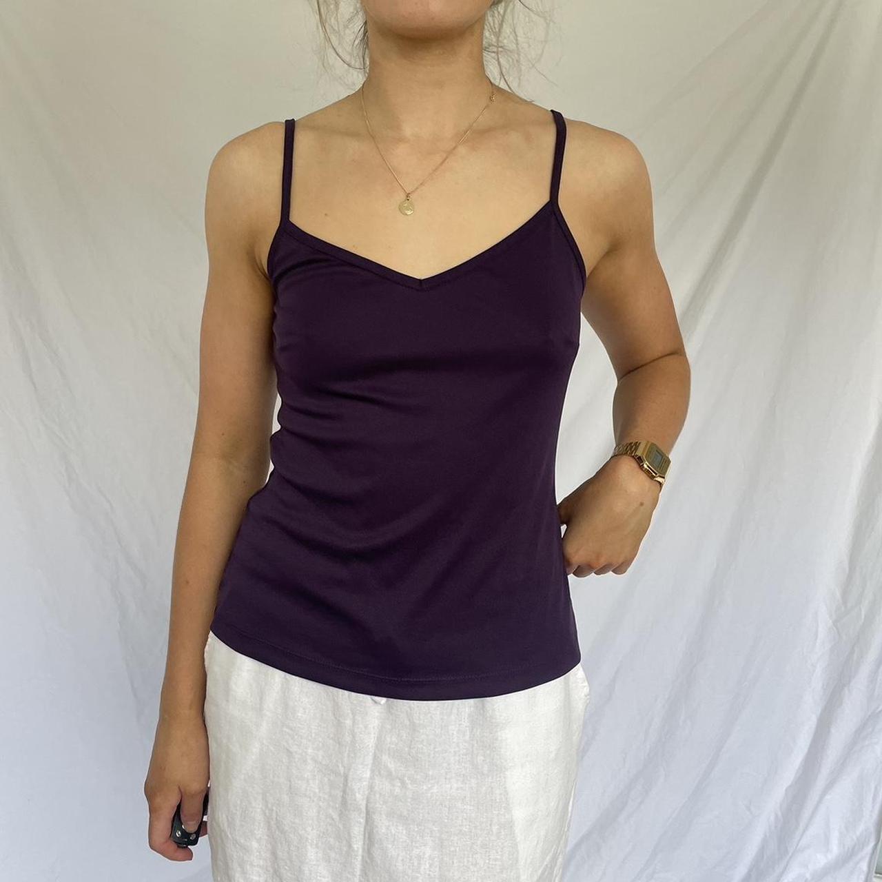 lovely dark purple cami tank top / singlet. really... - Depop