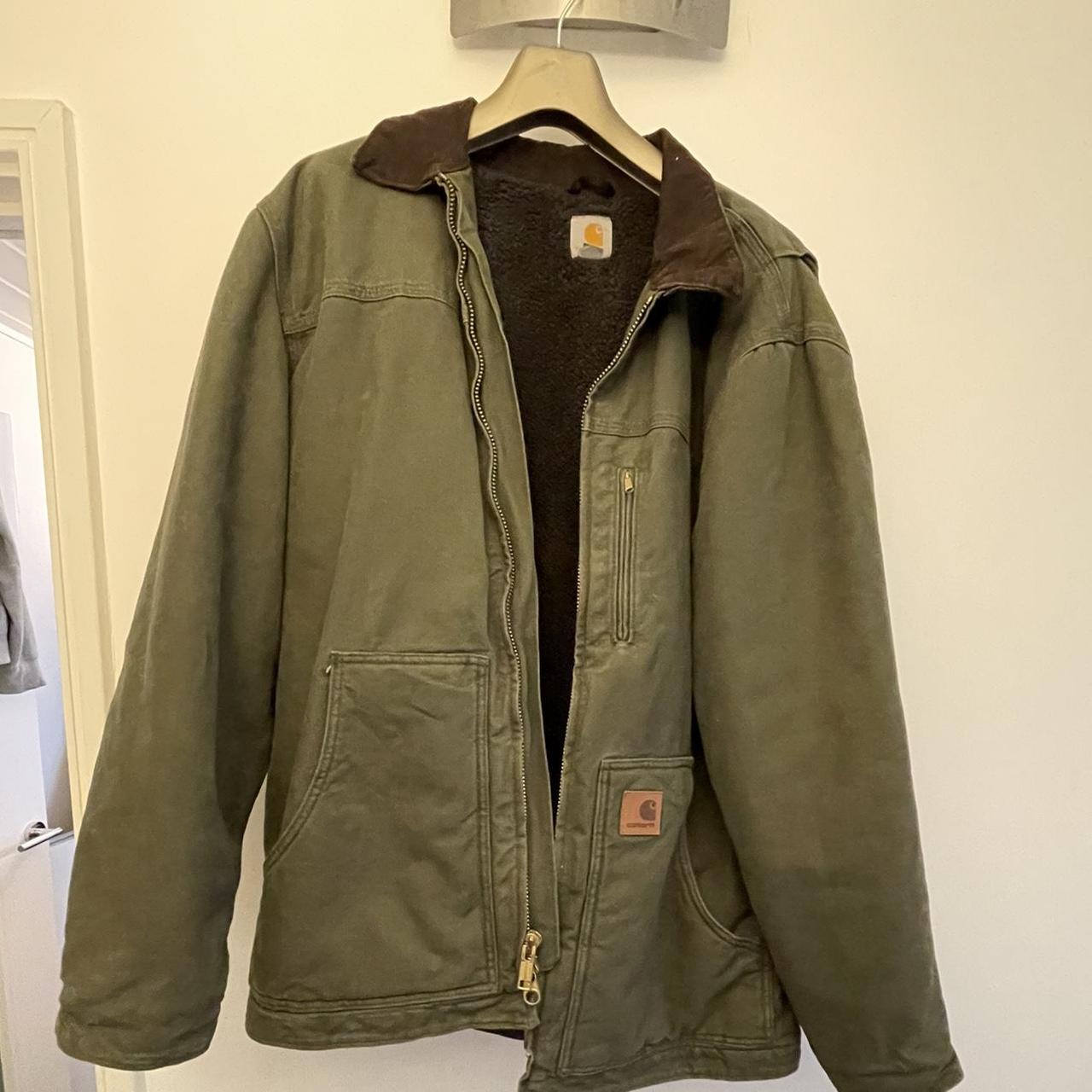Carhartt Green Chore Jacket 26 inches ptp - Depop