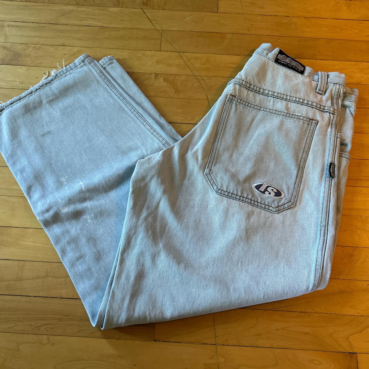 90s interstate light wash baggy jeans made in usa... | Depop