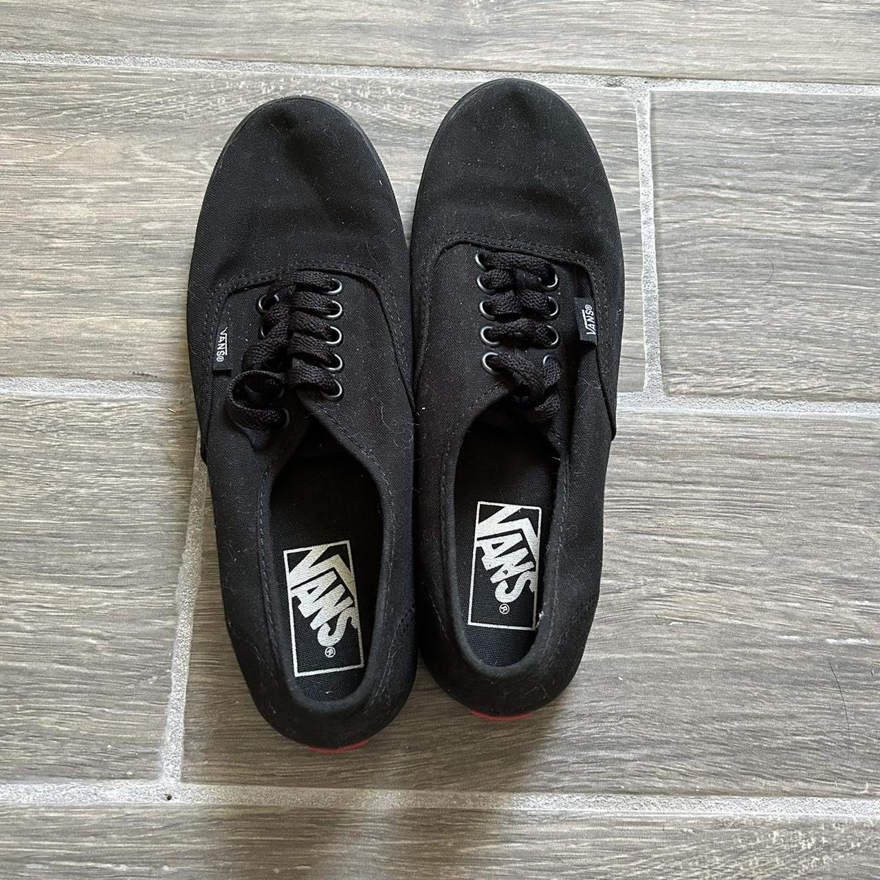 black vans shoes in great condition, worn... - Depop