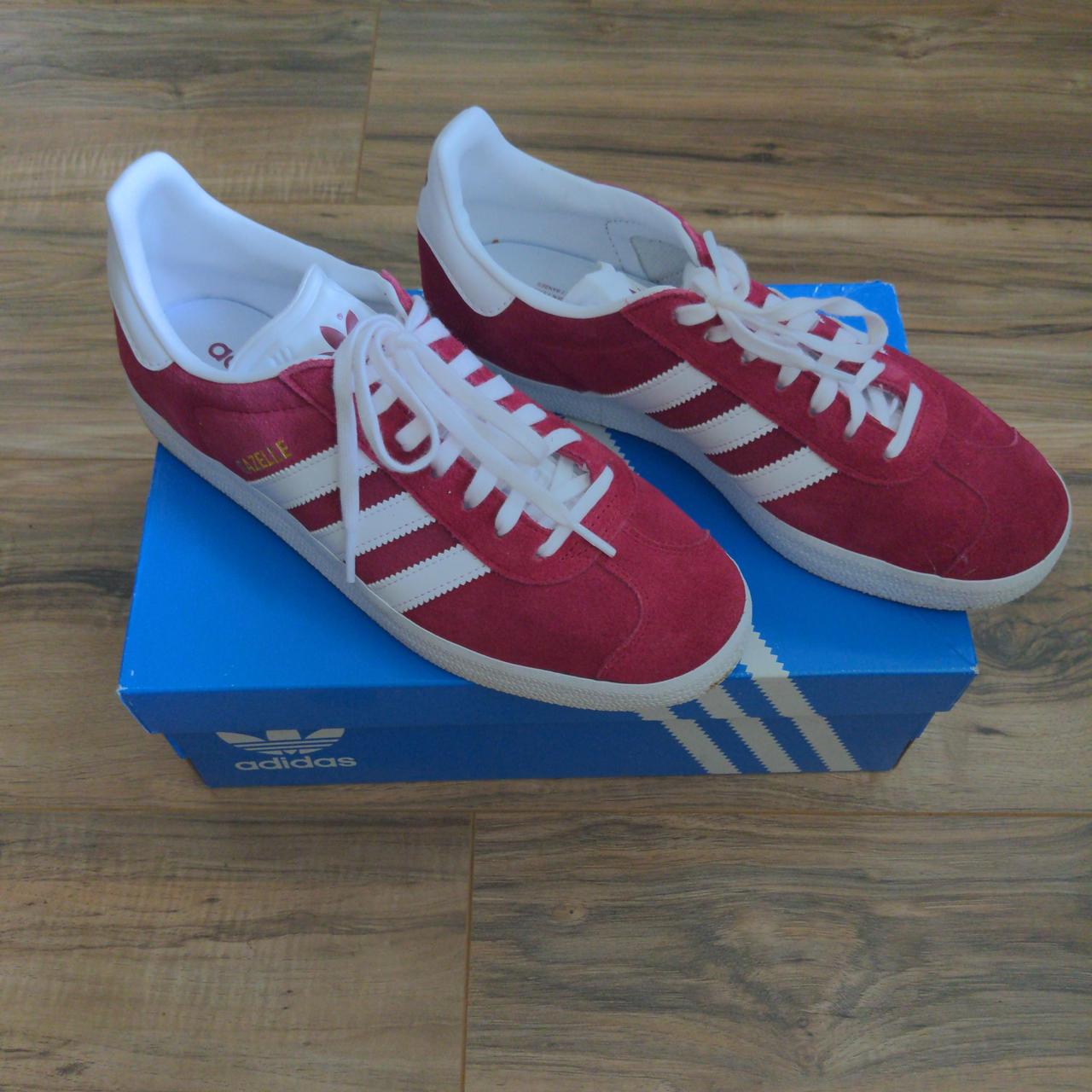 Men's 8/Women's 10 Adidas Gazelles in Maroon A... - Depop