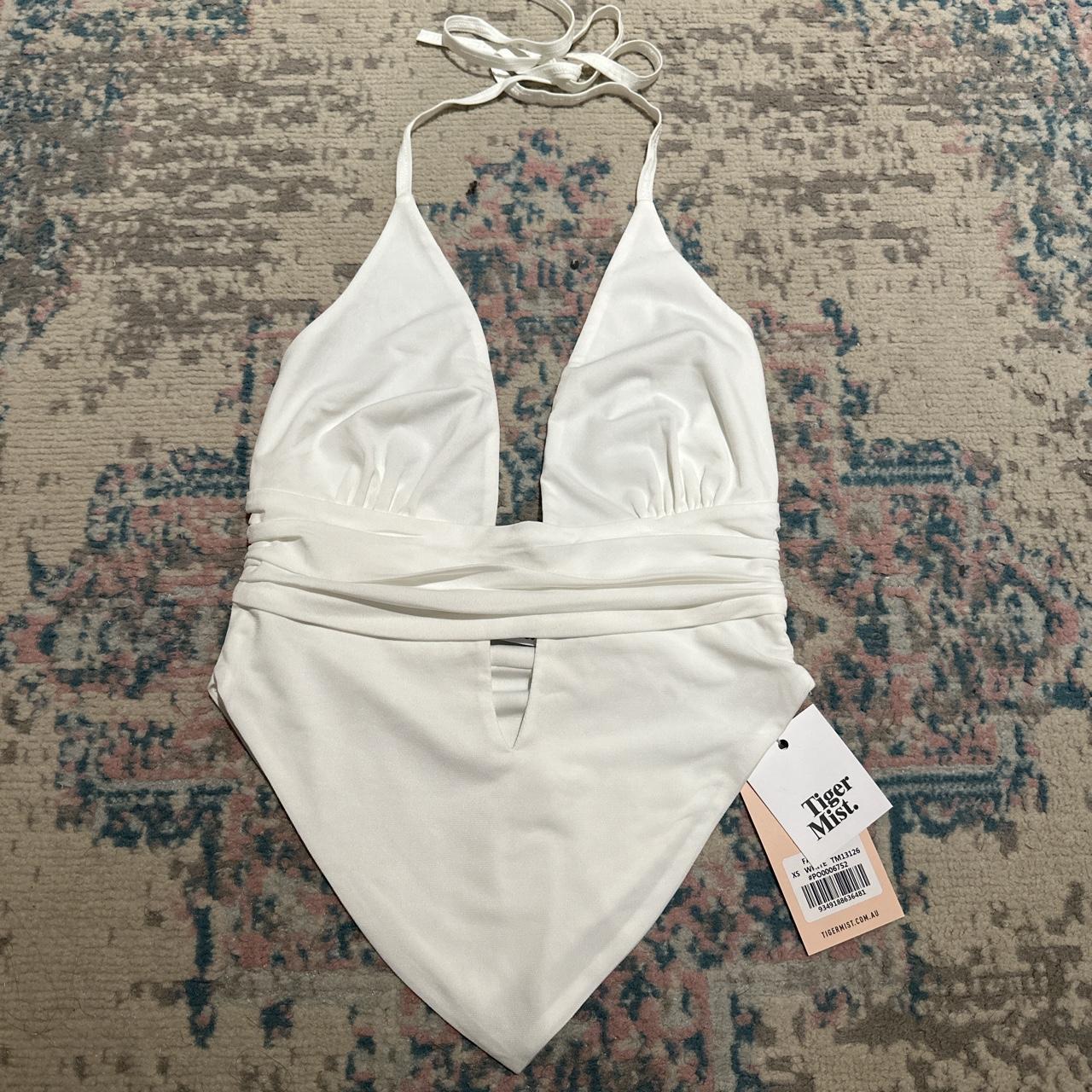 Tiger Mist Women's White Crop-top | Depop