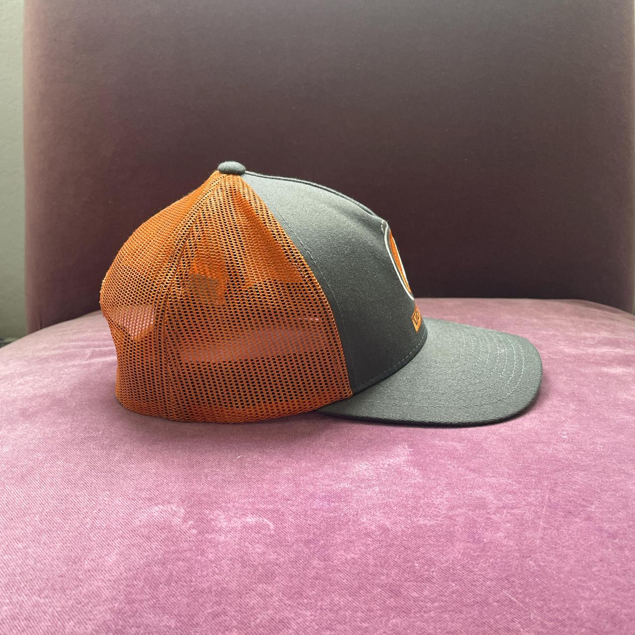Orange and grey Volcom snapback hat. Worn once, no... | Depop