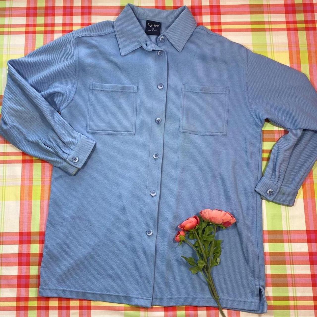 00s Powder Blue Soft Ribbed Shacket No pictures... - Depop