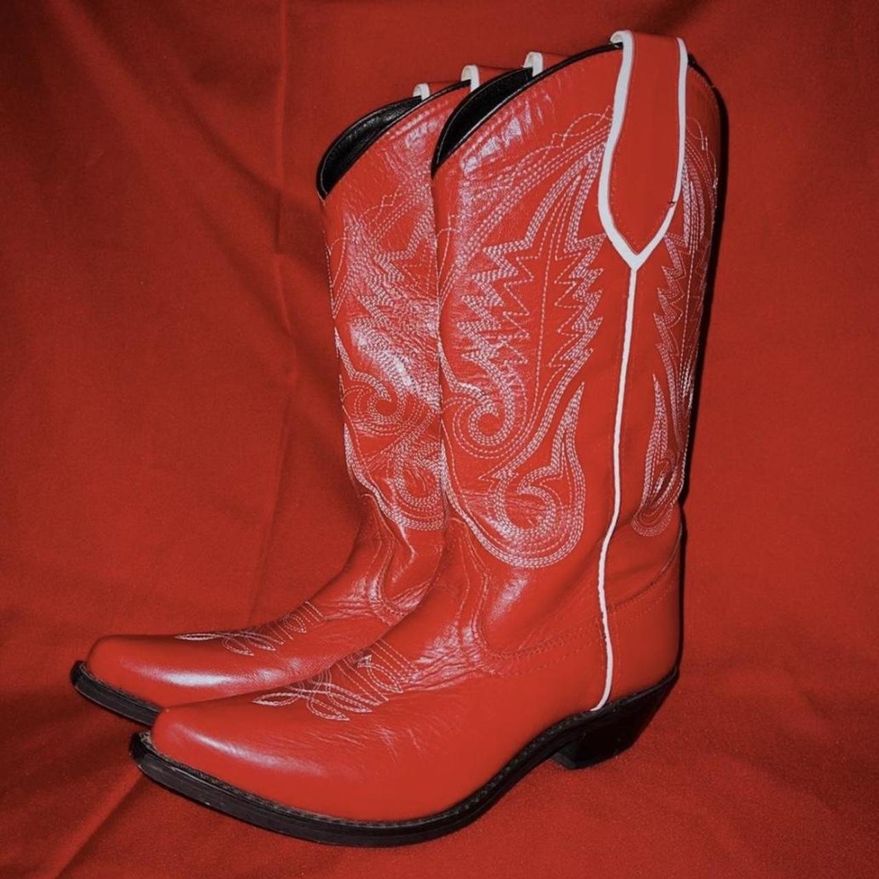 The Perfect Red Cowboy Boots 100% genuine leather,... - Depop