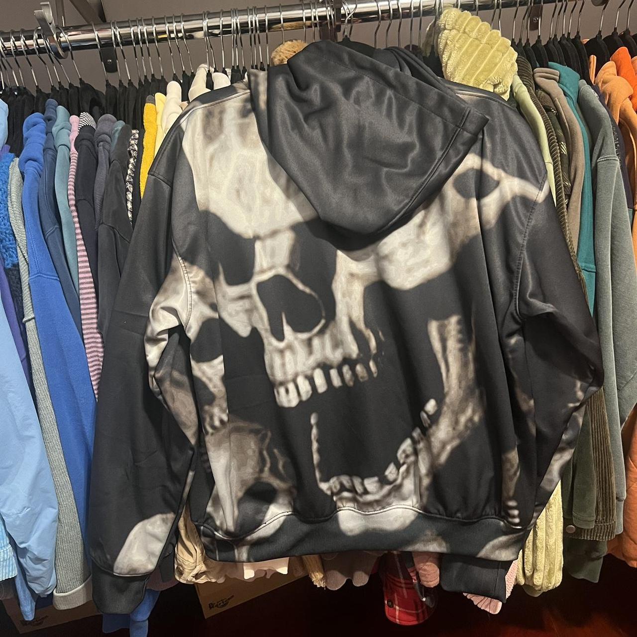 winner skull hoodie worn once perfect... - Depop