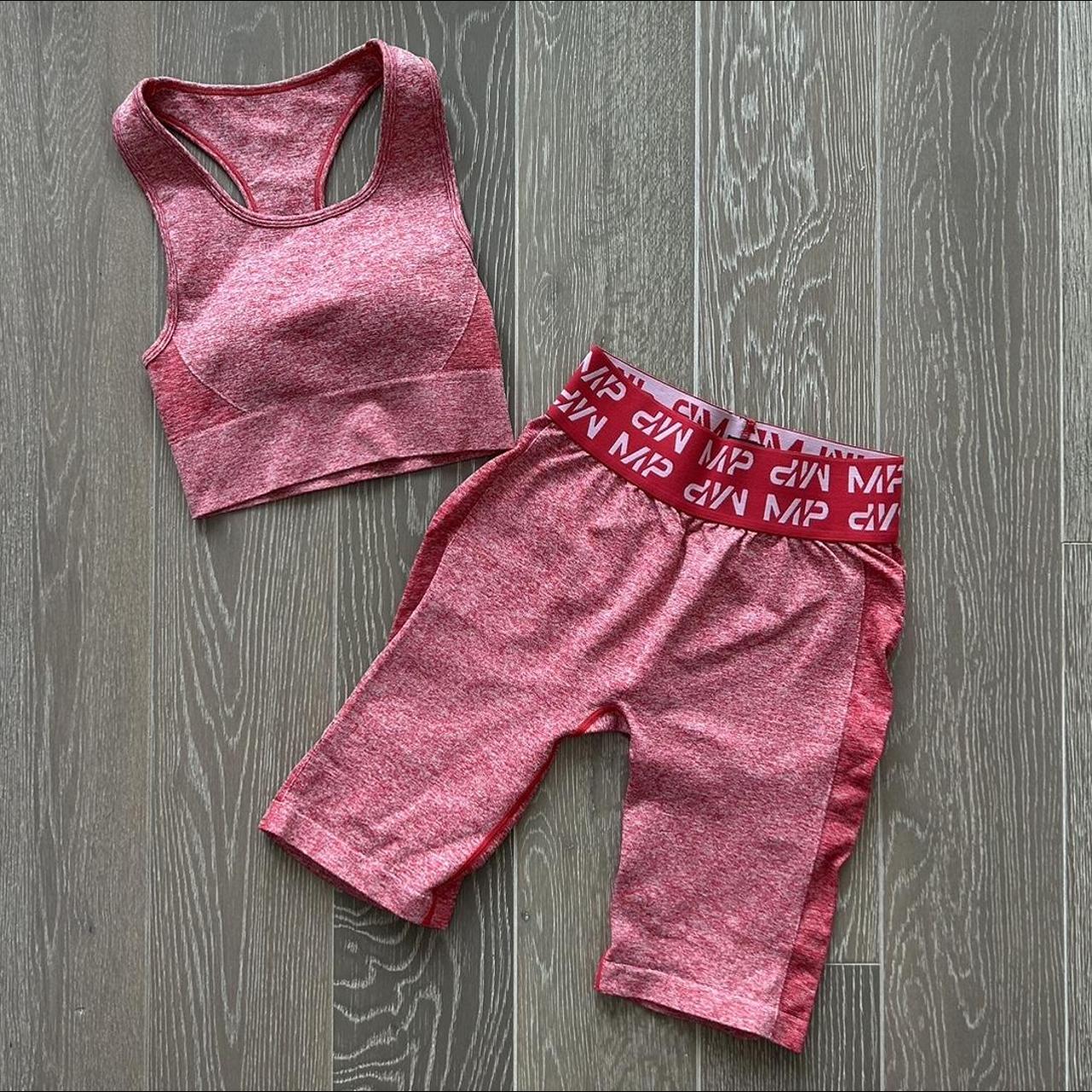MyProtein woman’s workout set in red Sports bra -... - Depop