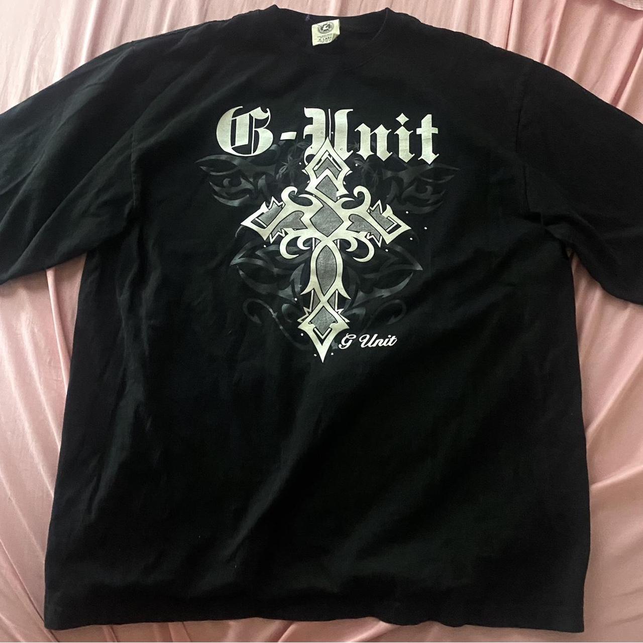 g unit shirt w/ cross and rhinestones, tag says XL... - Depop