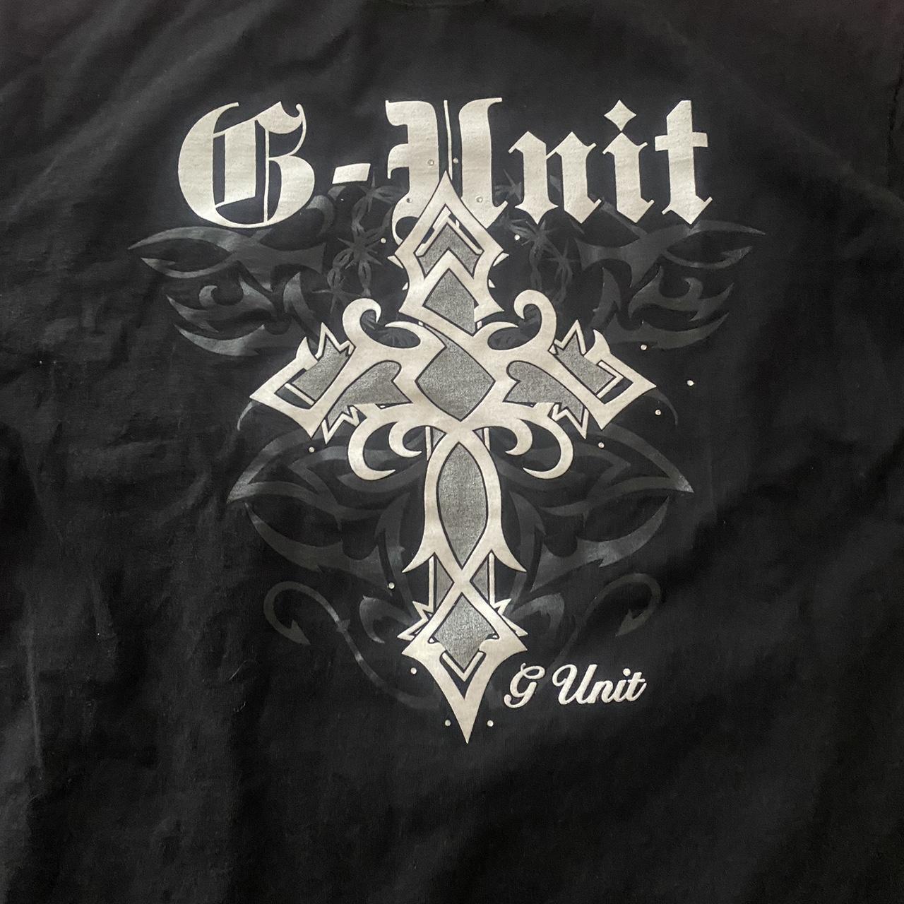 g unit shirt w/ cross and rhinestones, tag says XL... - Depop