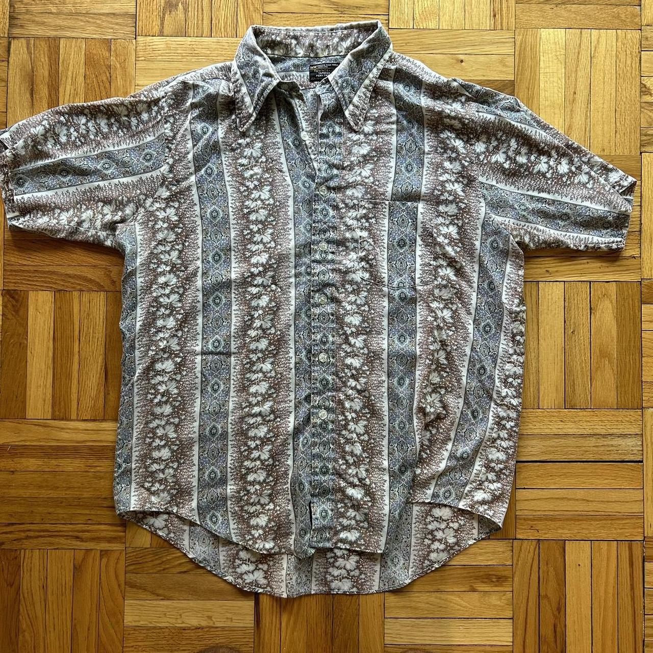 Vintage JC Penny patterned button up. Super light,... - Depop
