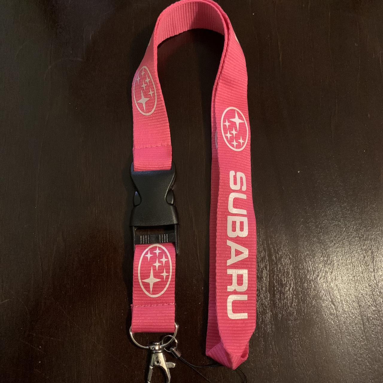 Pink Subaru Detachable Lanyard Keychain New - Depop