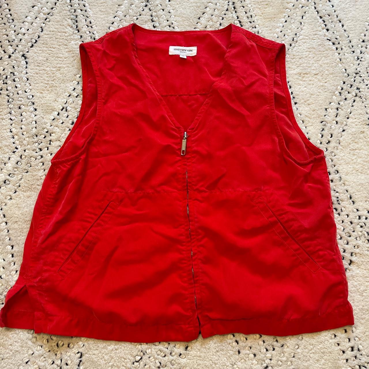 Jones New York Men's Red Gilet | Depop