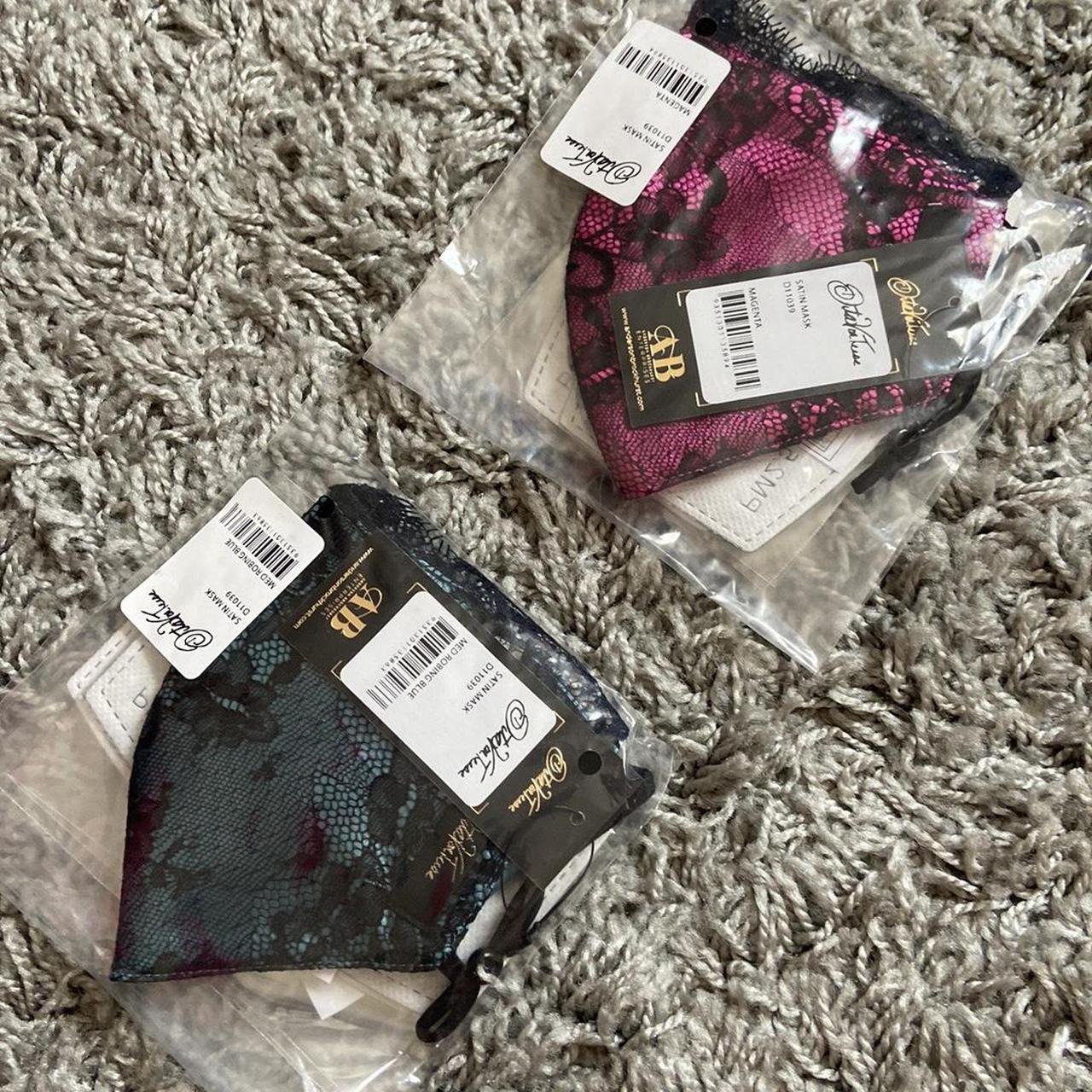 2 dita Von Teese masks Blue lace satin mask Pink... - Depop