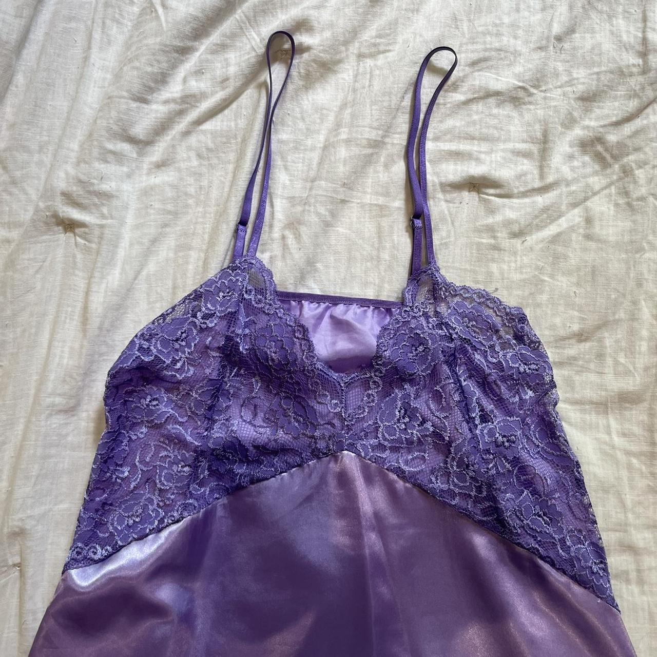 Beautiful vintage silky slip dress with lace... - Depop