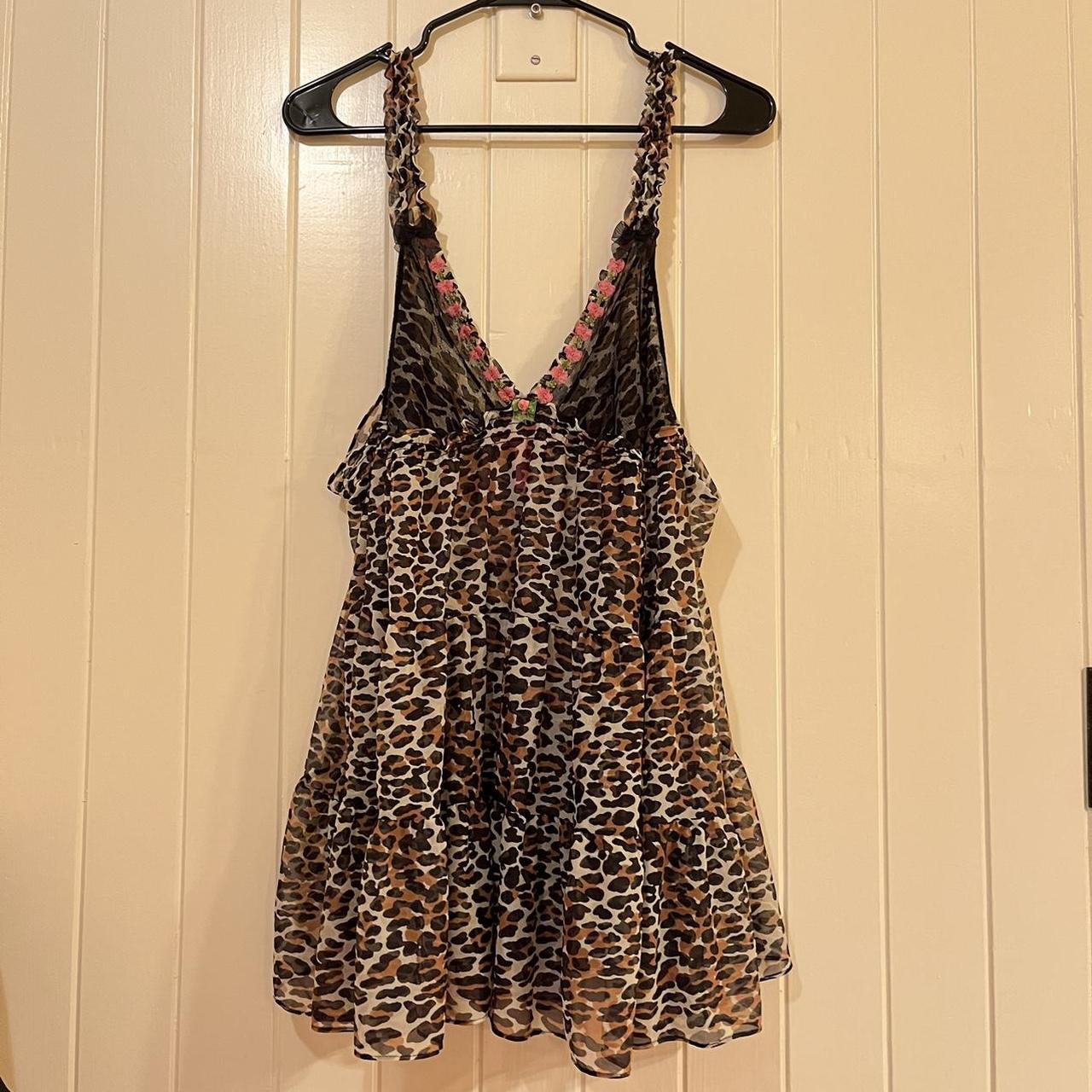 Betsy Johnson Intimates Cute cheetah print mesh... - Depop