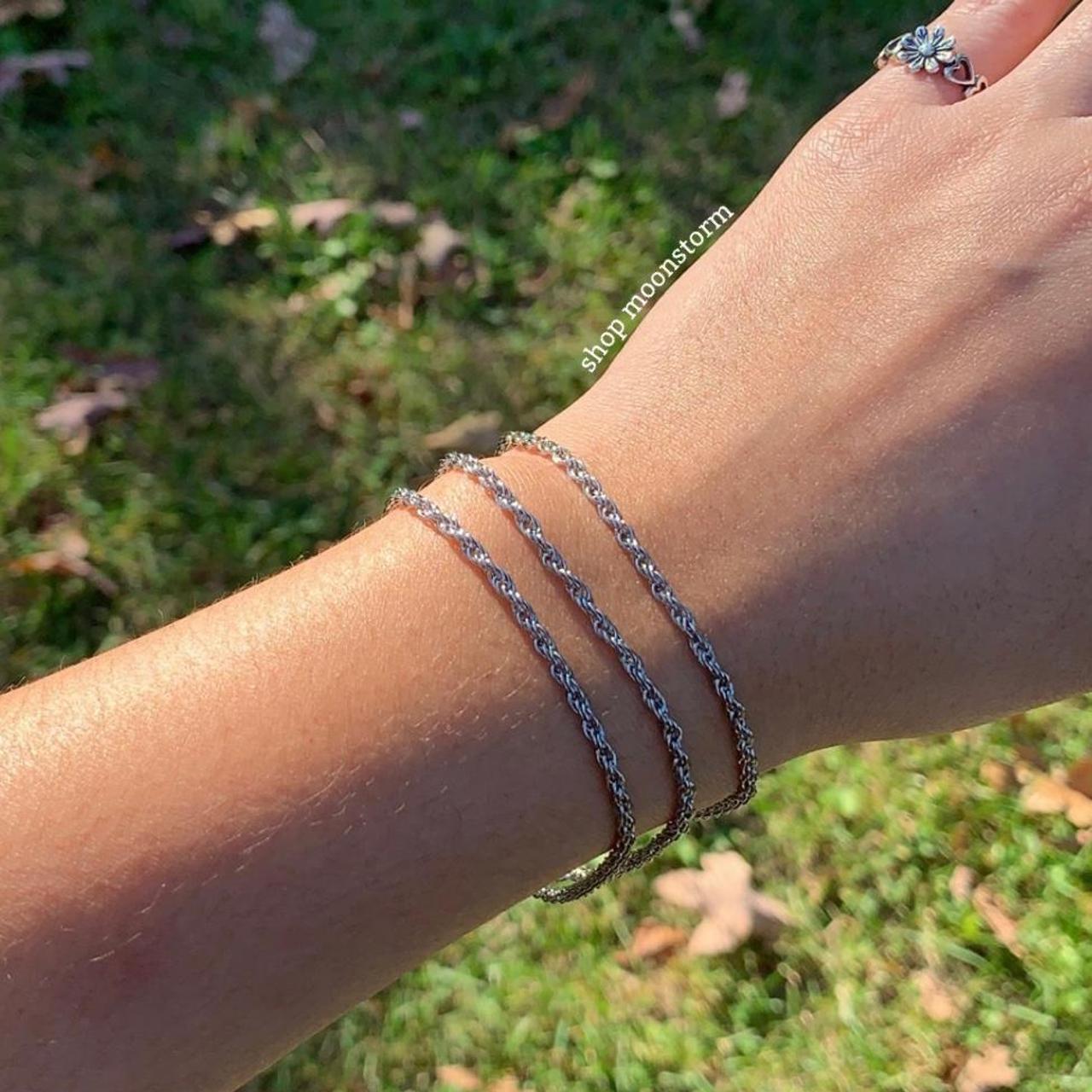 NEW silver rope chain bracelet ｡･:*:･ﾟ★ Our chains... - Depop