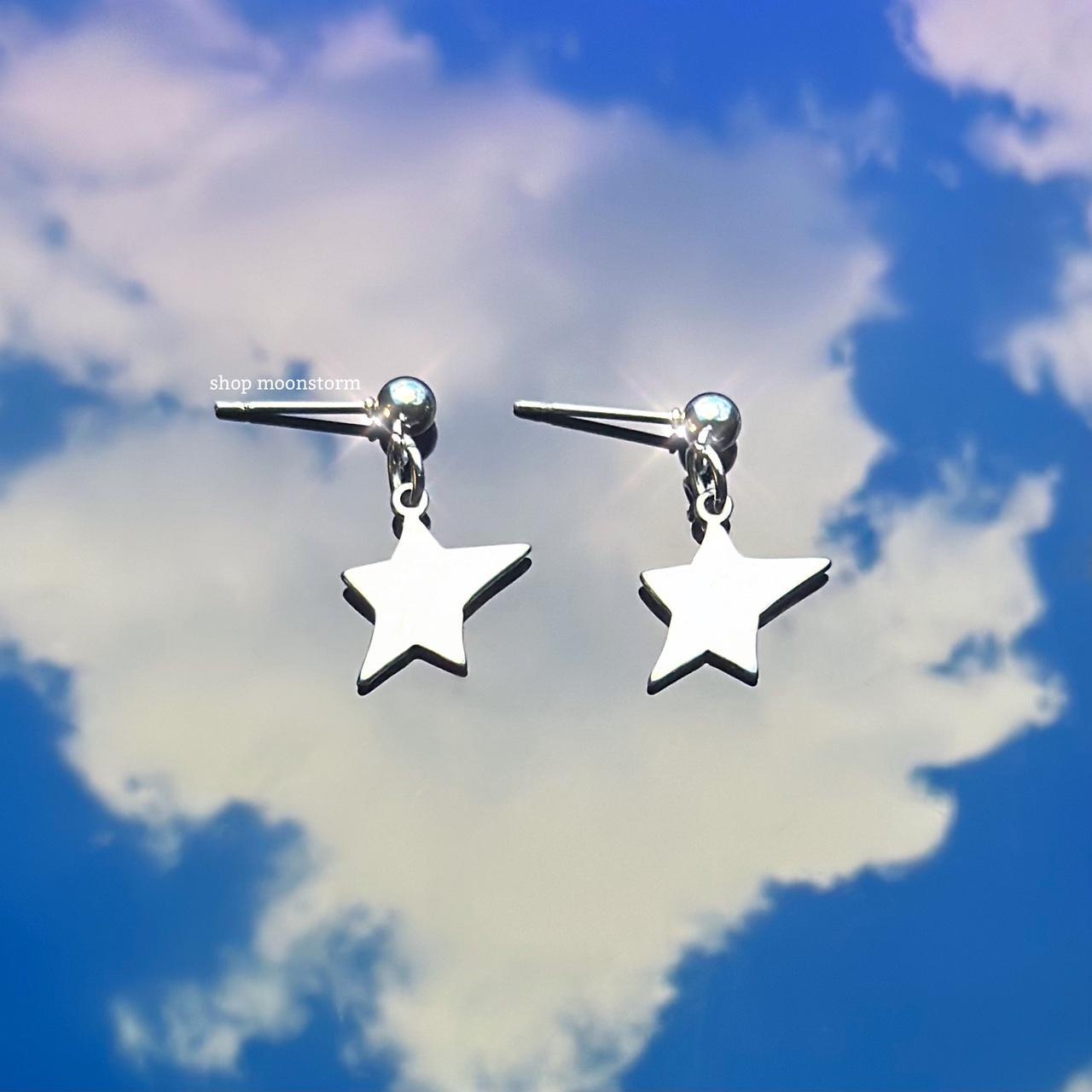 NEW silver asymmetrical star stud earrings ⭐️ -... - Depop