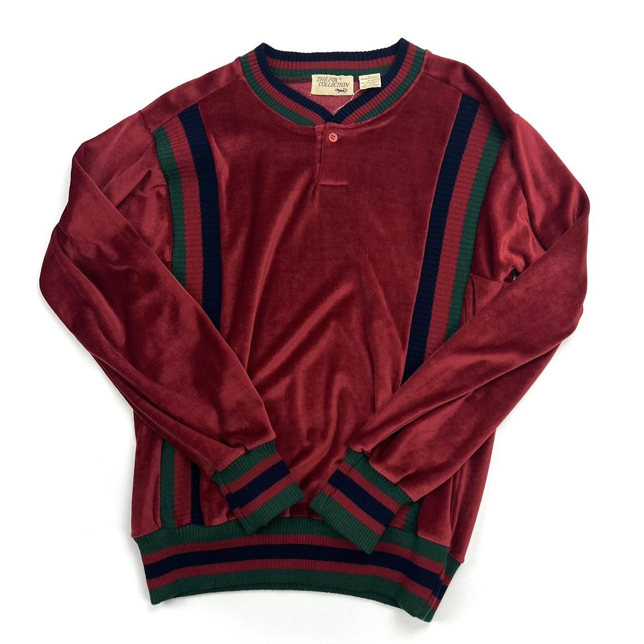Vintage 1990s The Fox Collection velour sweater |... - Depop
