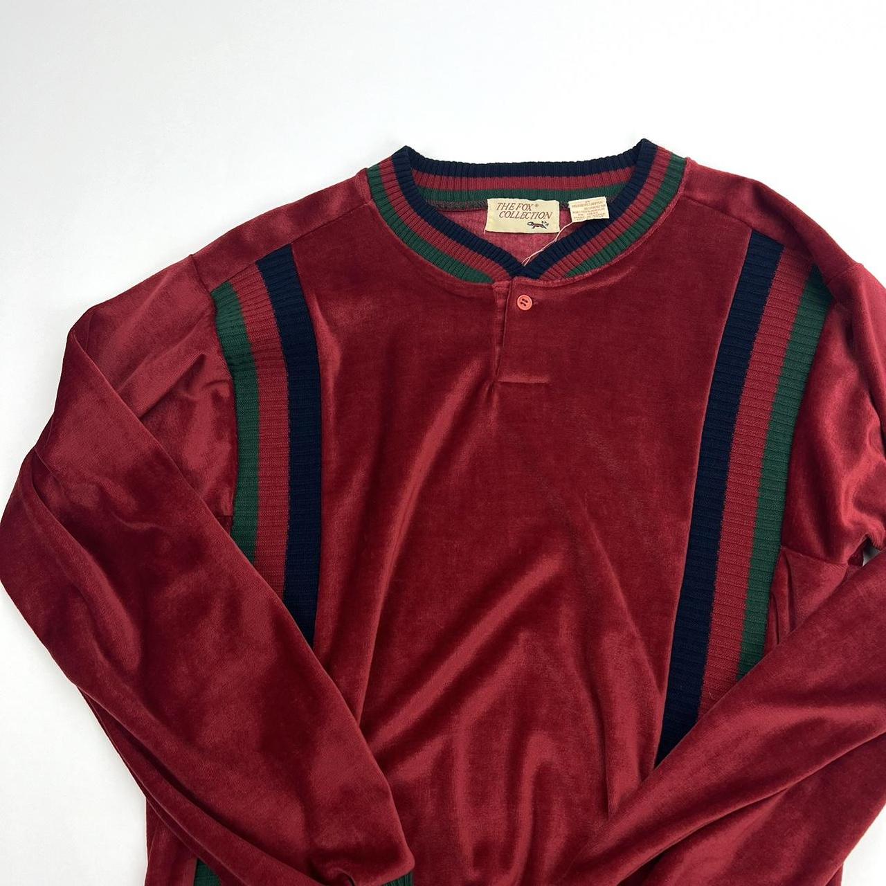 Vintage 1990s The Fox Collection velour sweater |... - Depop
