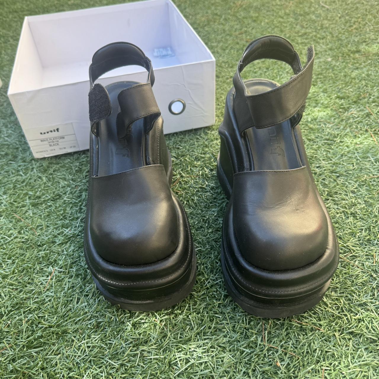 UNIF black wave platform women’s size 6 in excellent... - Depop