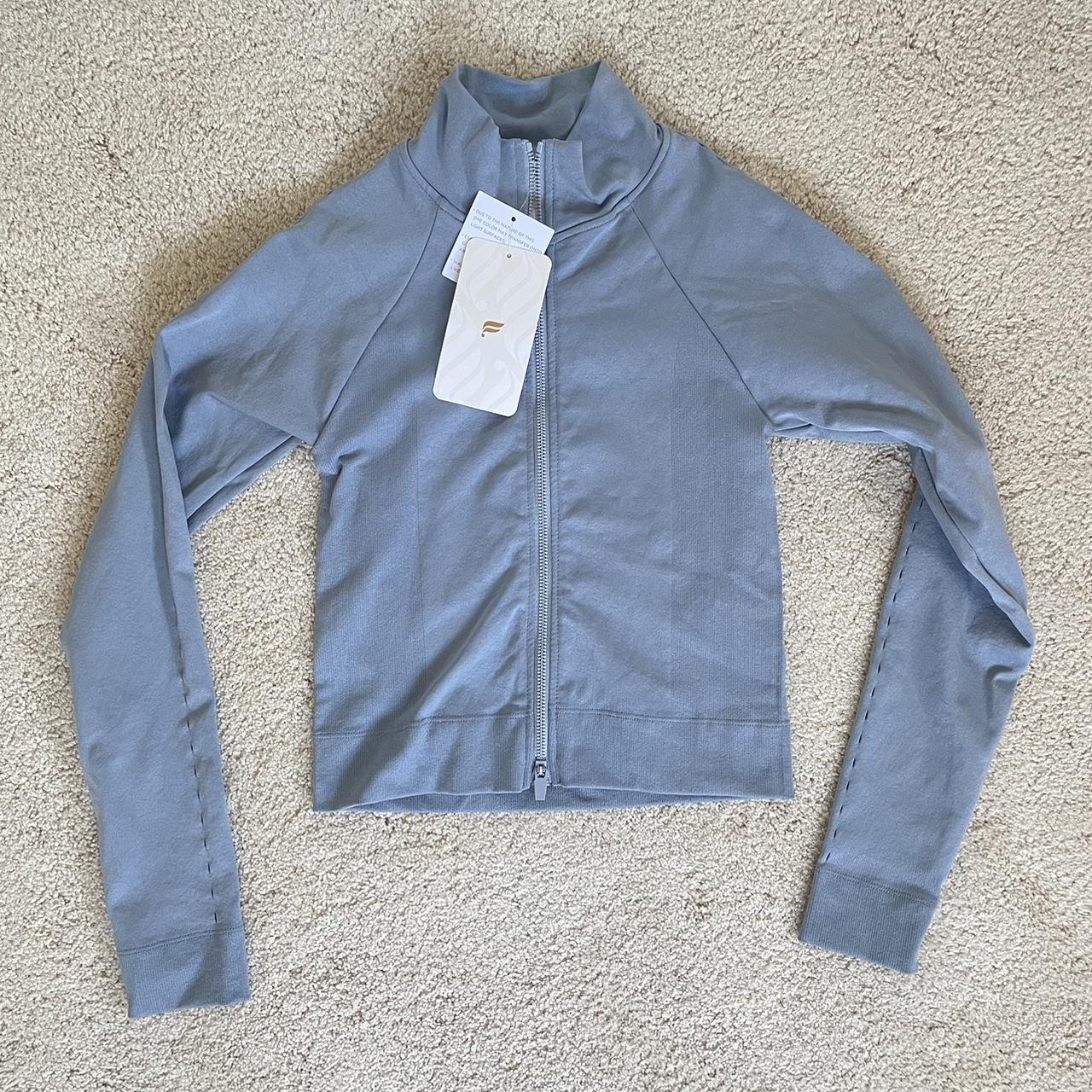 Fabletics xs blue polo crop jacket. Brand new with... - Depop