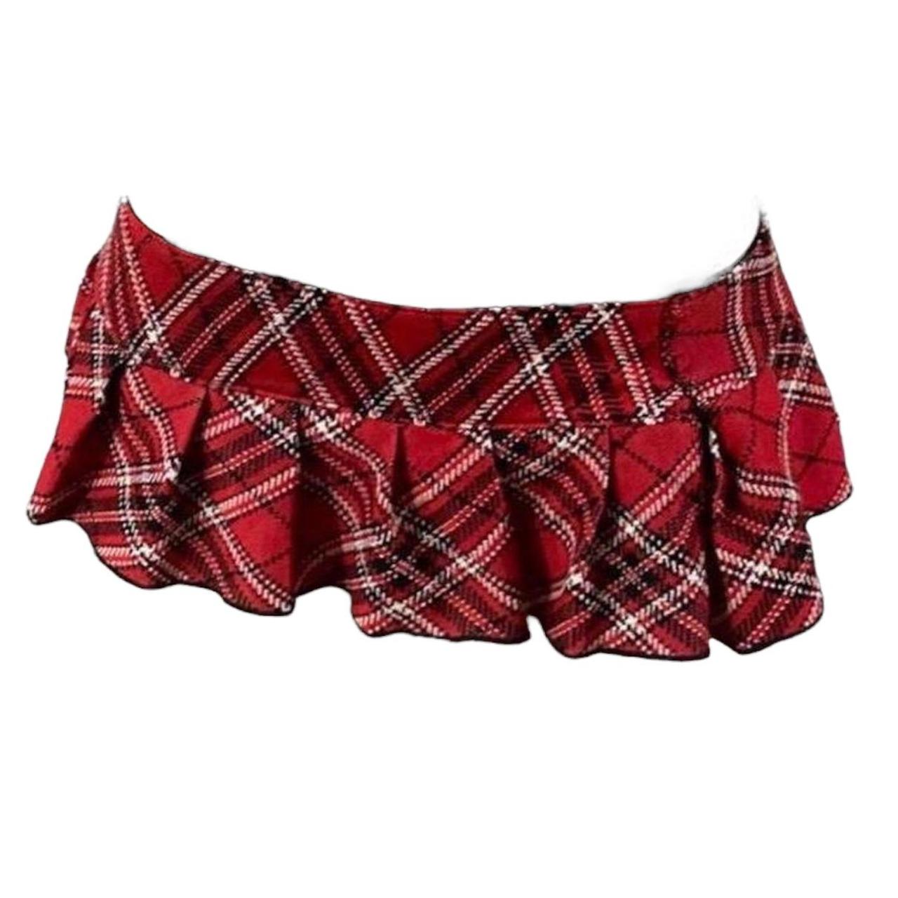 Vintage plaid micro mini skirt Perfect for layering... - Depop