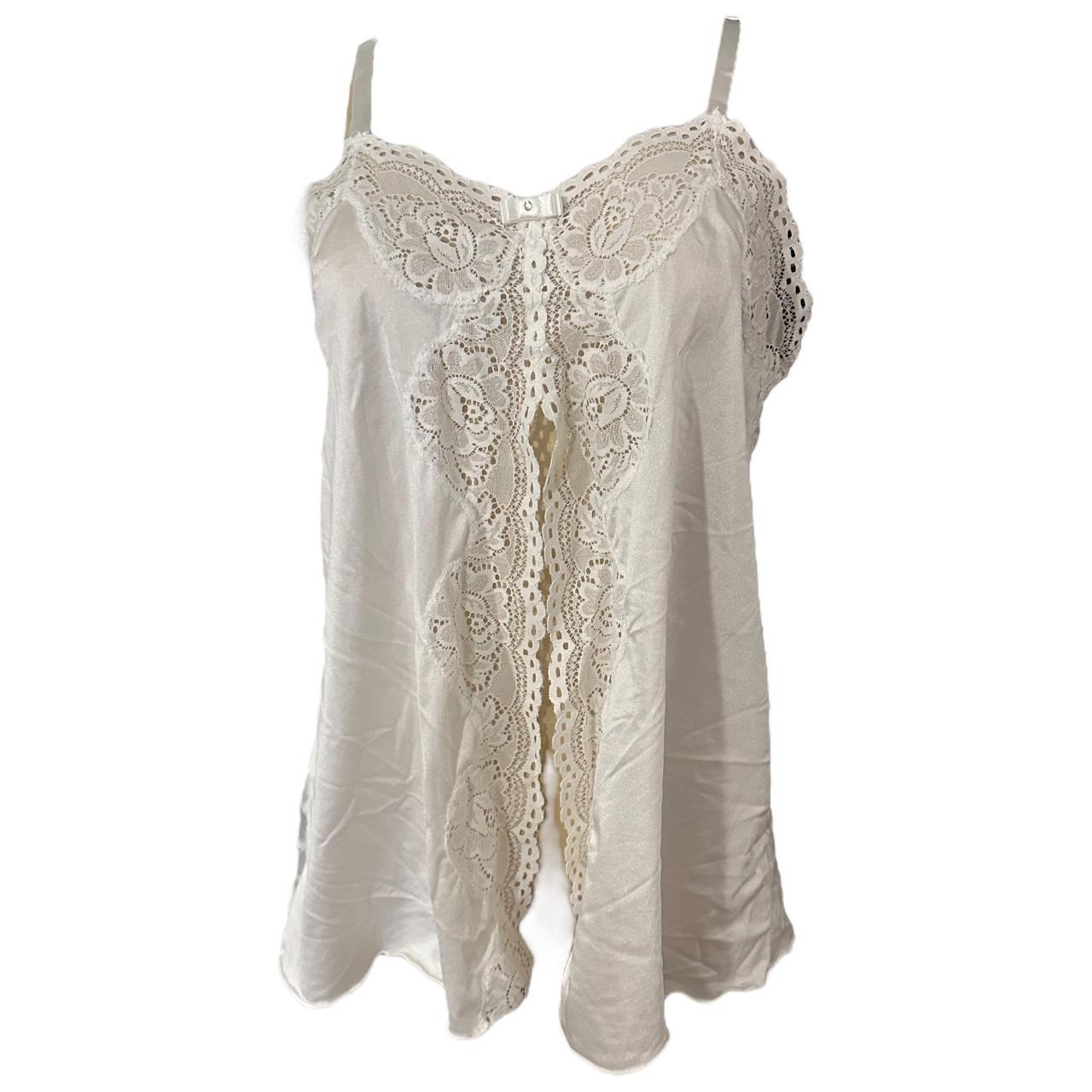 Vintage white lace open blouse No flaws #balletcore - Depop