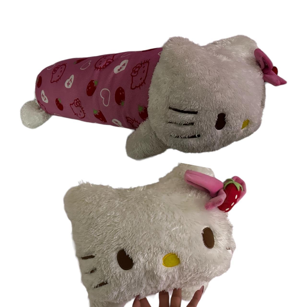 2008 long hello kitty strawberry 🍓 cuddle pillow... - Depop