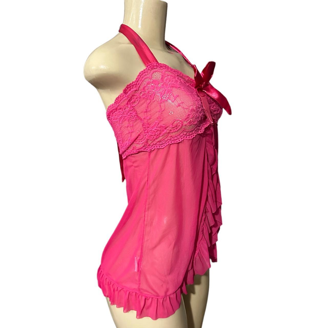 Baby doll ruffle lace & mesh halter top No flaws - Depop