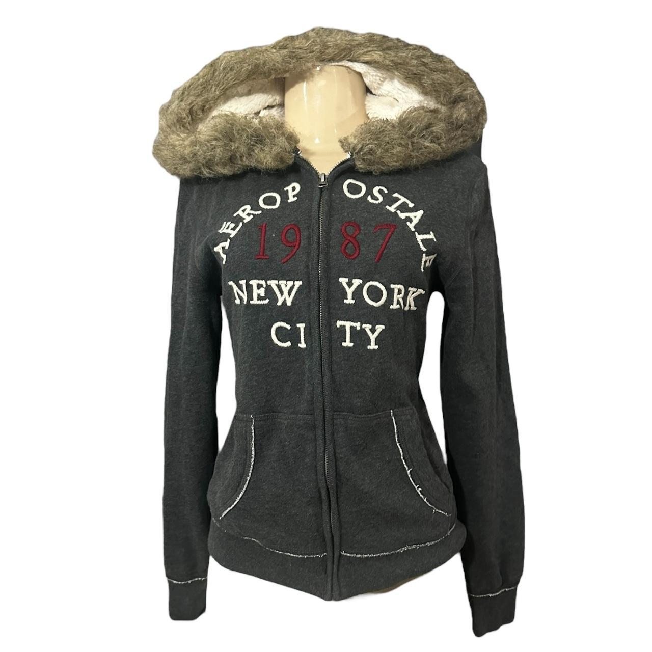 Aeropostale thick fur hoodie - Depop