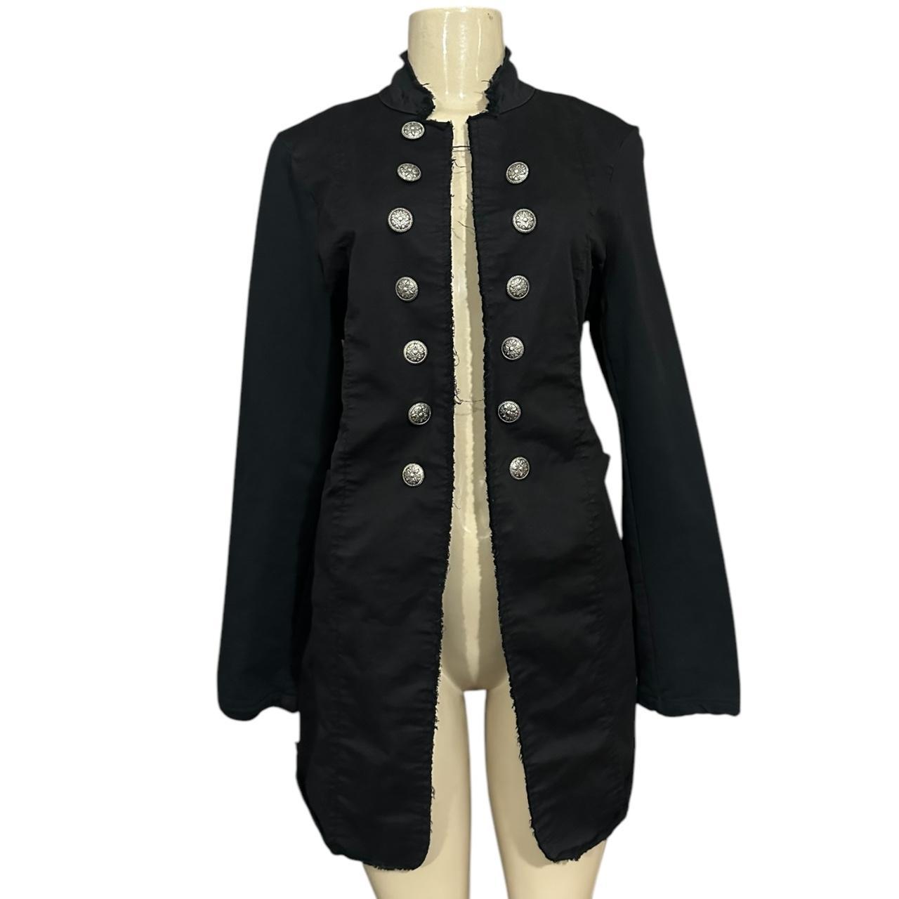 Black military/ gothic button up jacket with a touch... | Depop