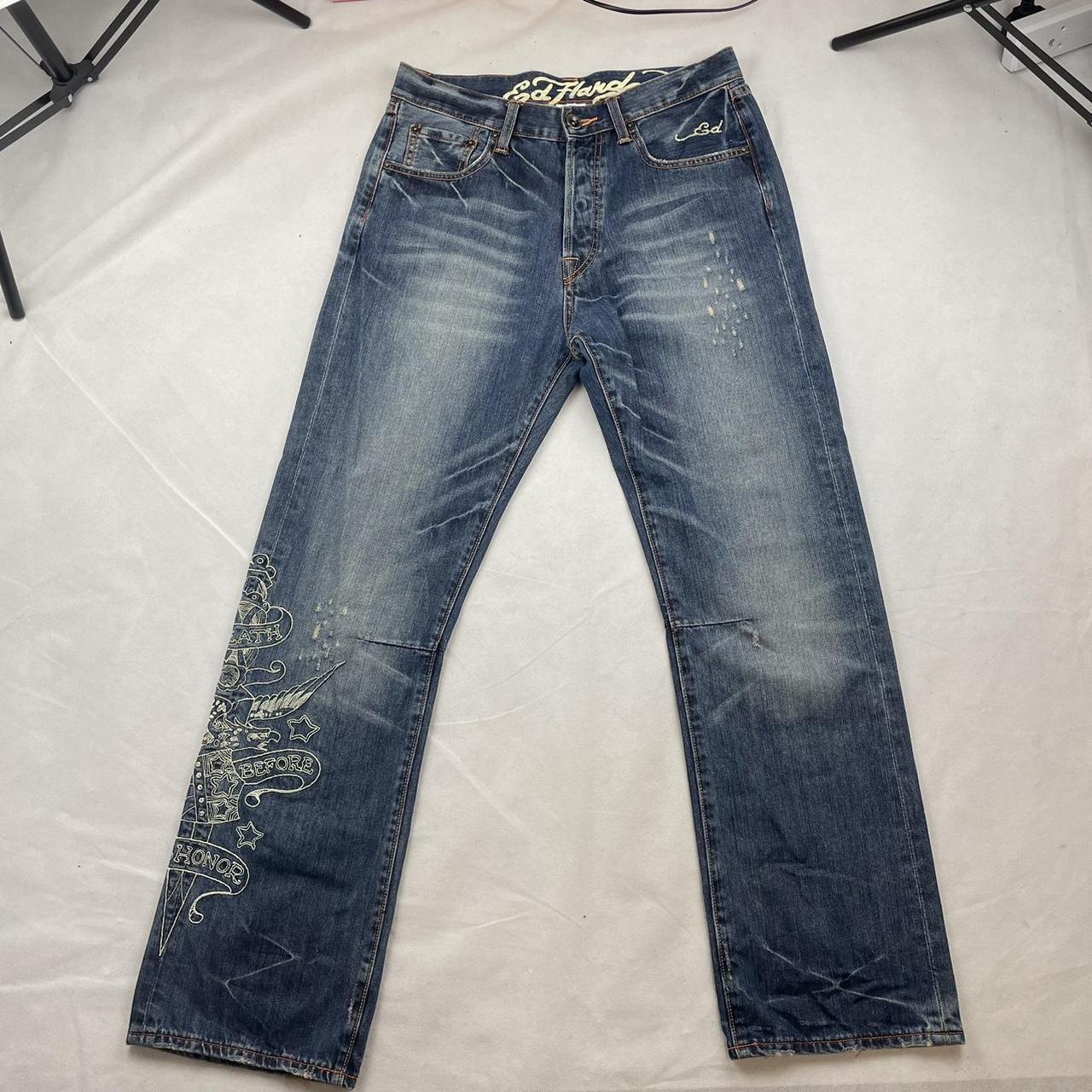 Vintage Ed Hardy jeans stunning early 00s ed hardy... - Depop