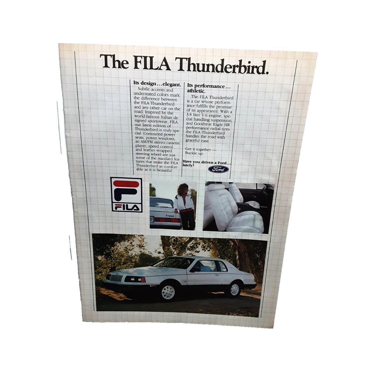 1983 Ford Thunderbird FILA Car Original Print Ad... | Depop