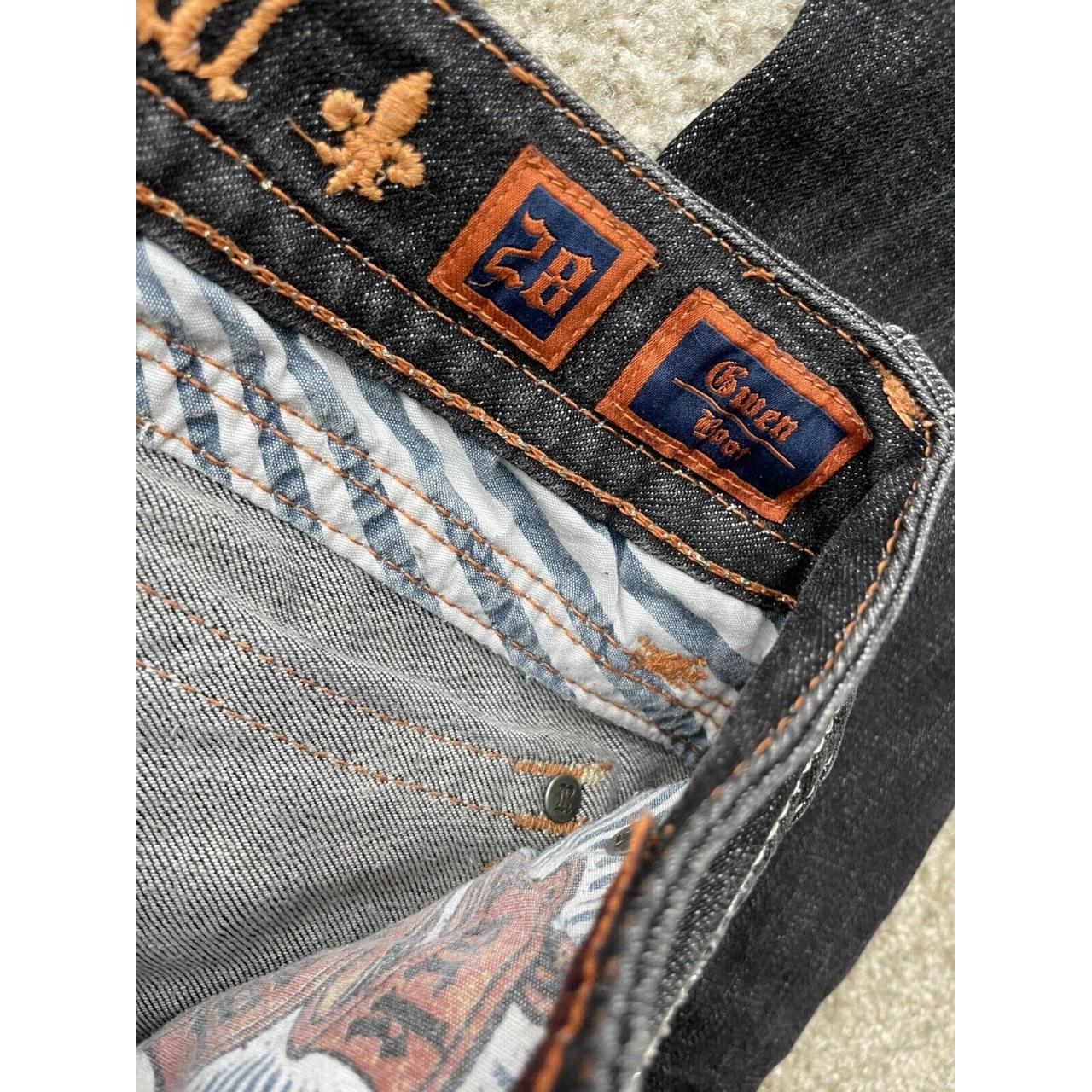 Rock Revival Gray Bootleg Jeans Embroidered Regular... - Depop