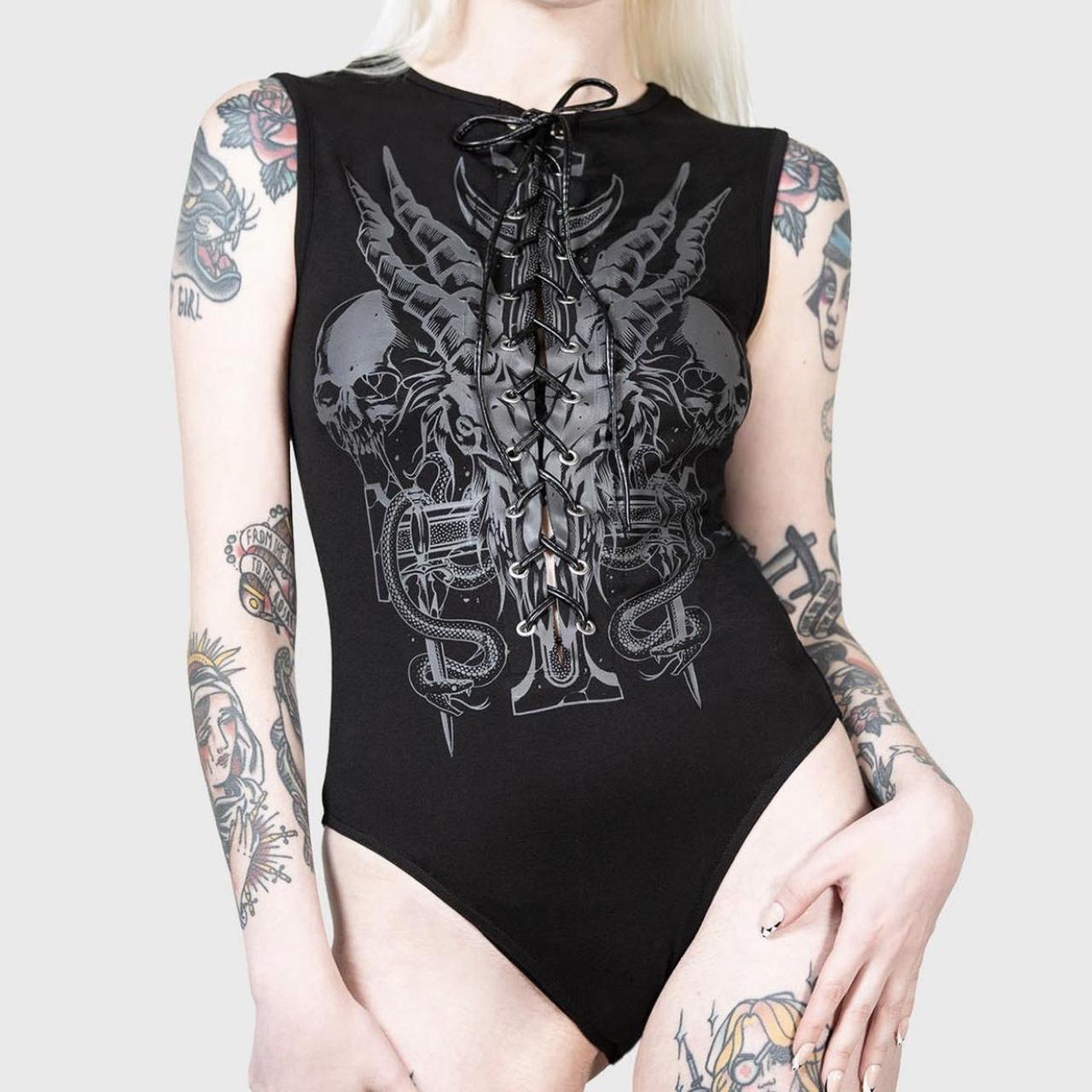killstar graphic bodysuit only tried on once, great... - Depop