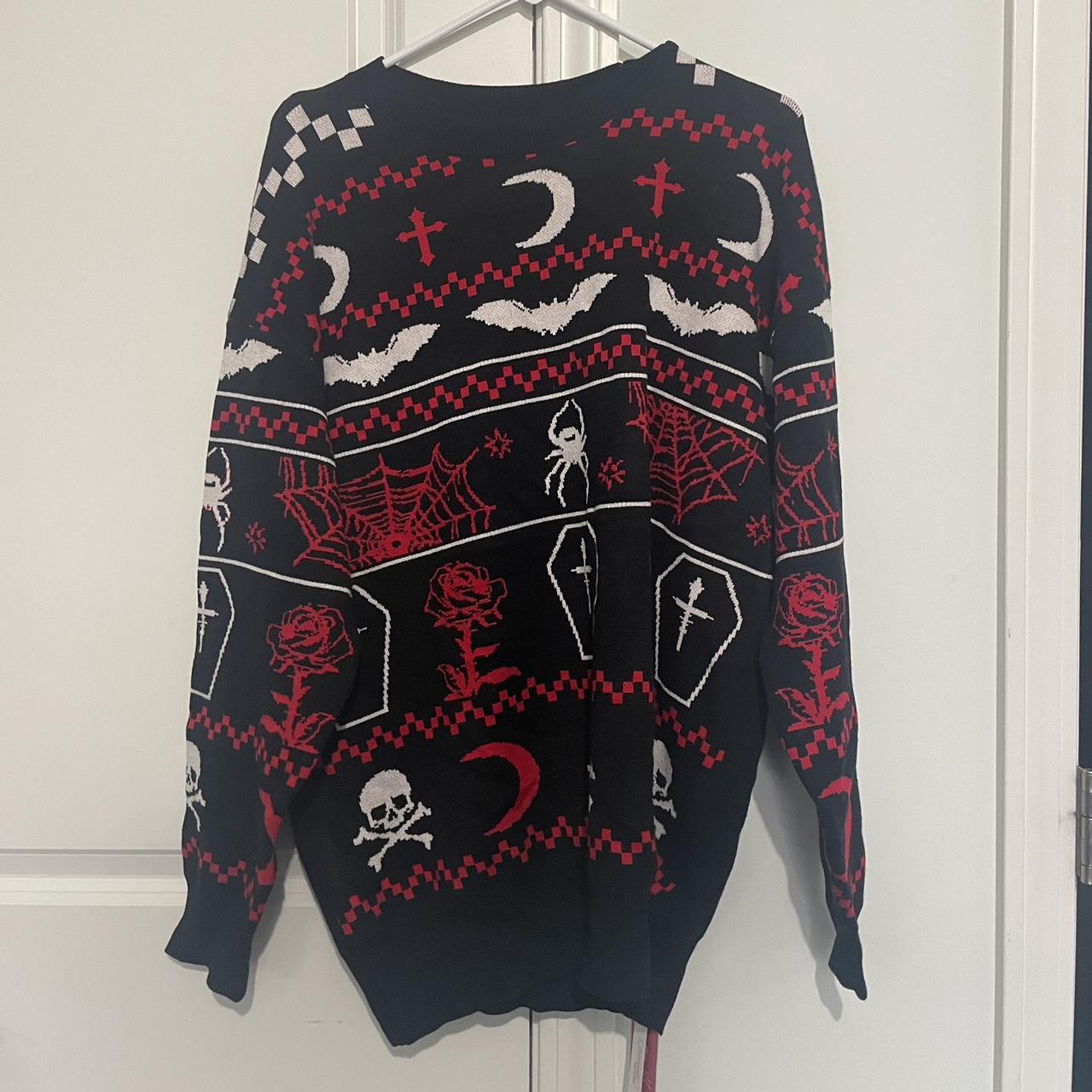 gothic / emo graphic sweater nwt - Depop