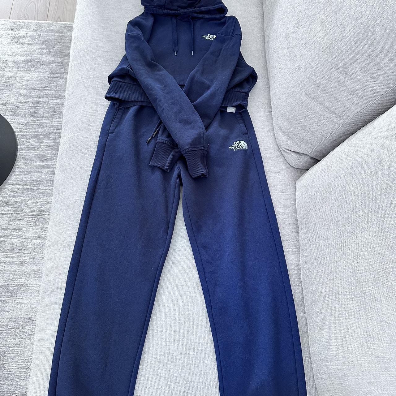 The North Face women’s navy tracksuit set with... - Depop