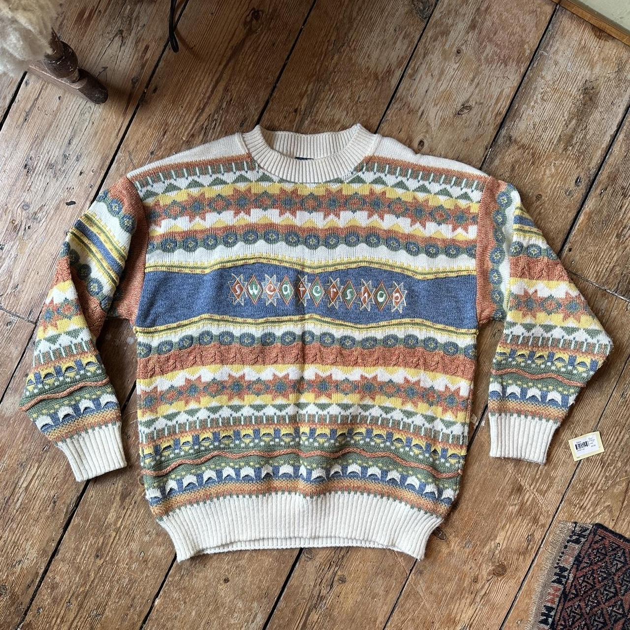 Fun vintage knit sweater from the sweatershop Kids... - Depop