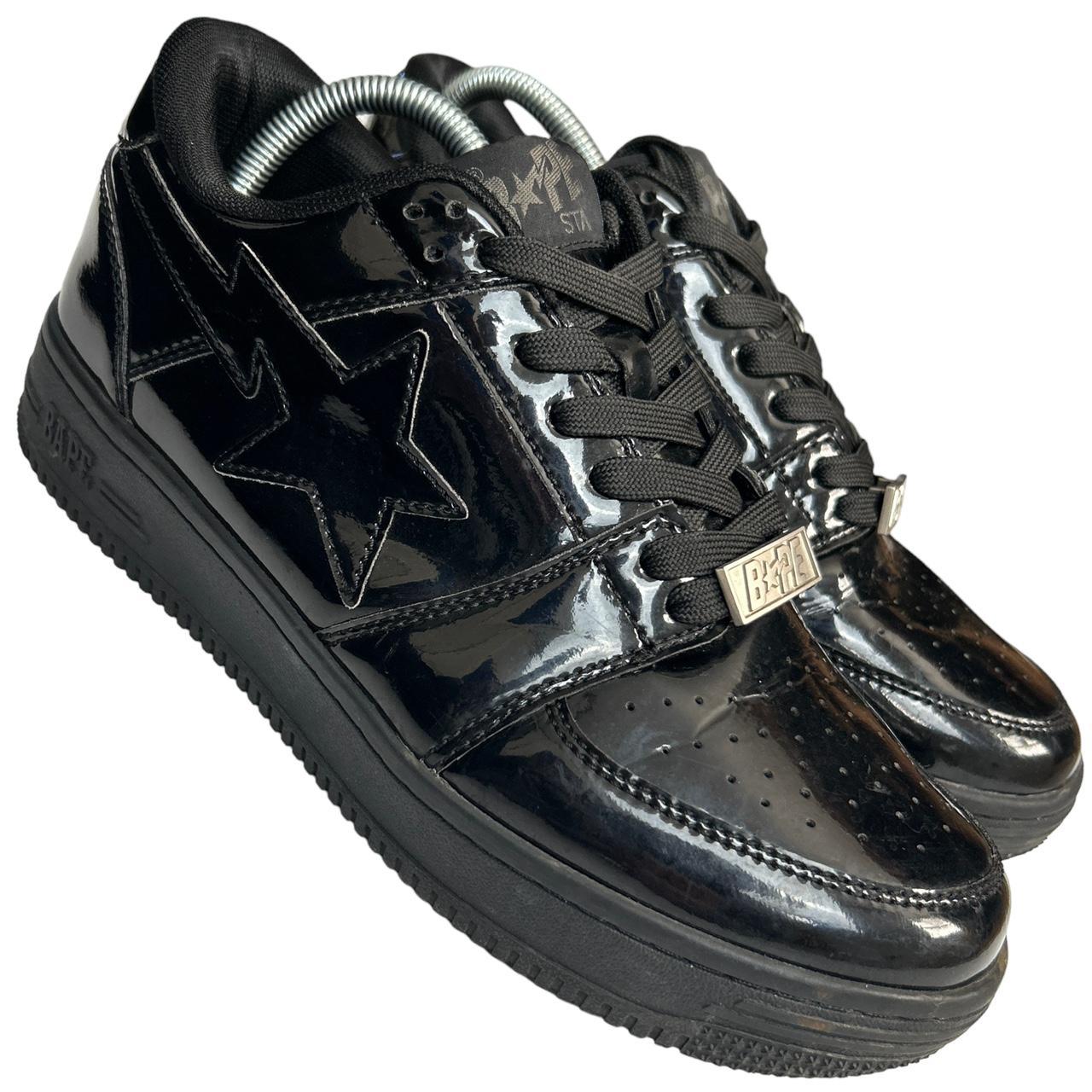 Bapesta Shoes Size UK 7 (US 8) Black glossy... - Depop