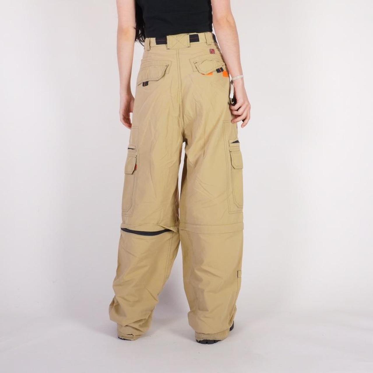 90s brown baggy cargo pants Brand: sideout, nylon... - Depop