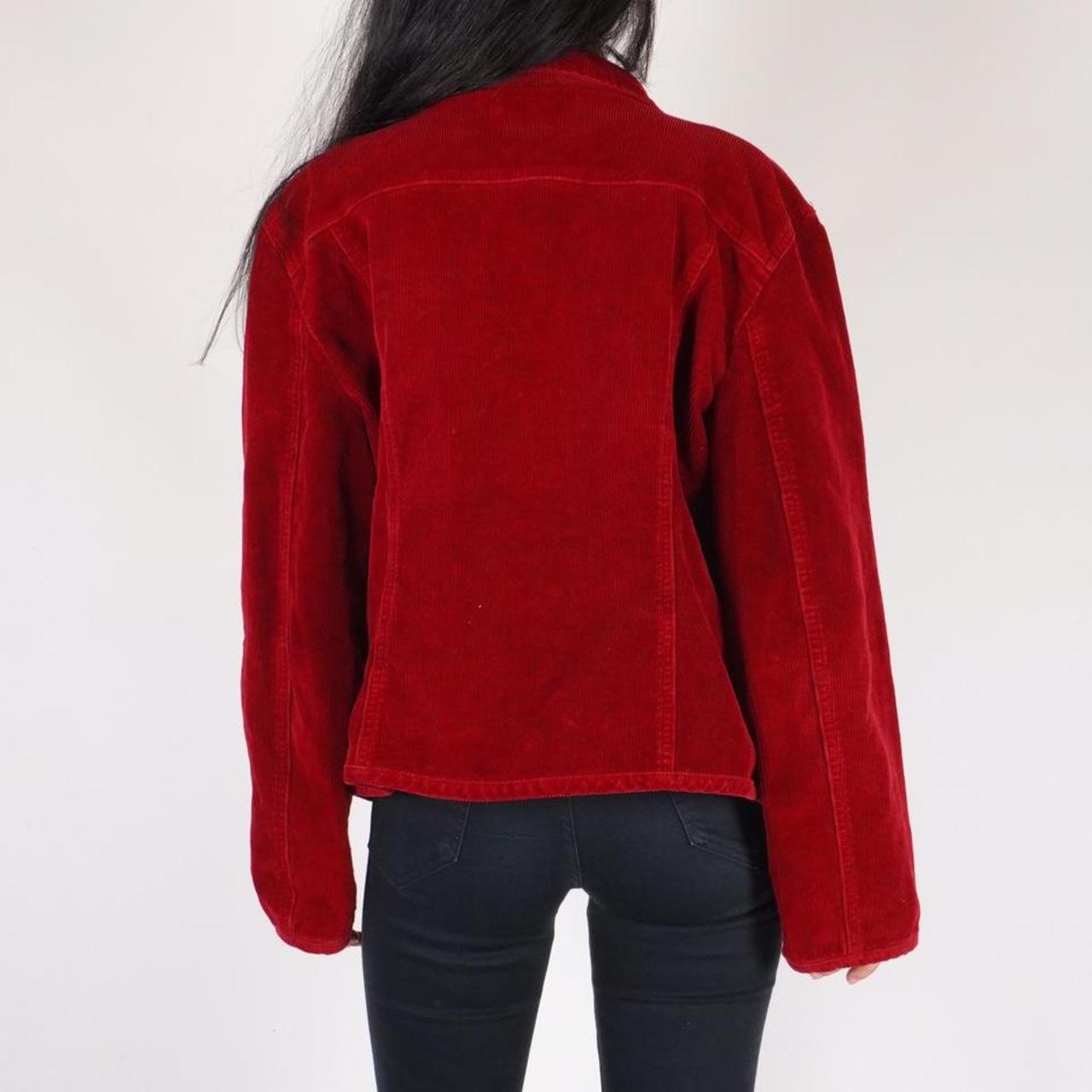 90s red corduroy jacket Brand: ami, cotton... - Depop