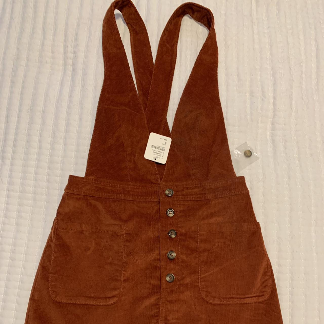 Free People Corduroy Rust Colored Dress NWT - Depop