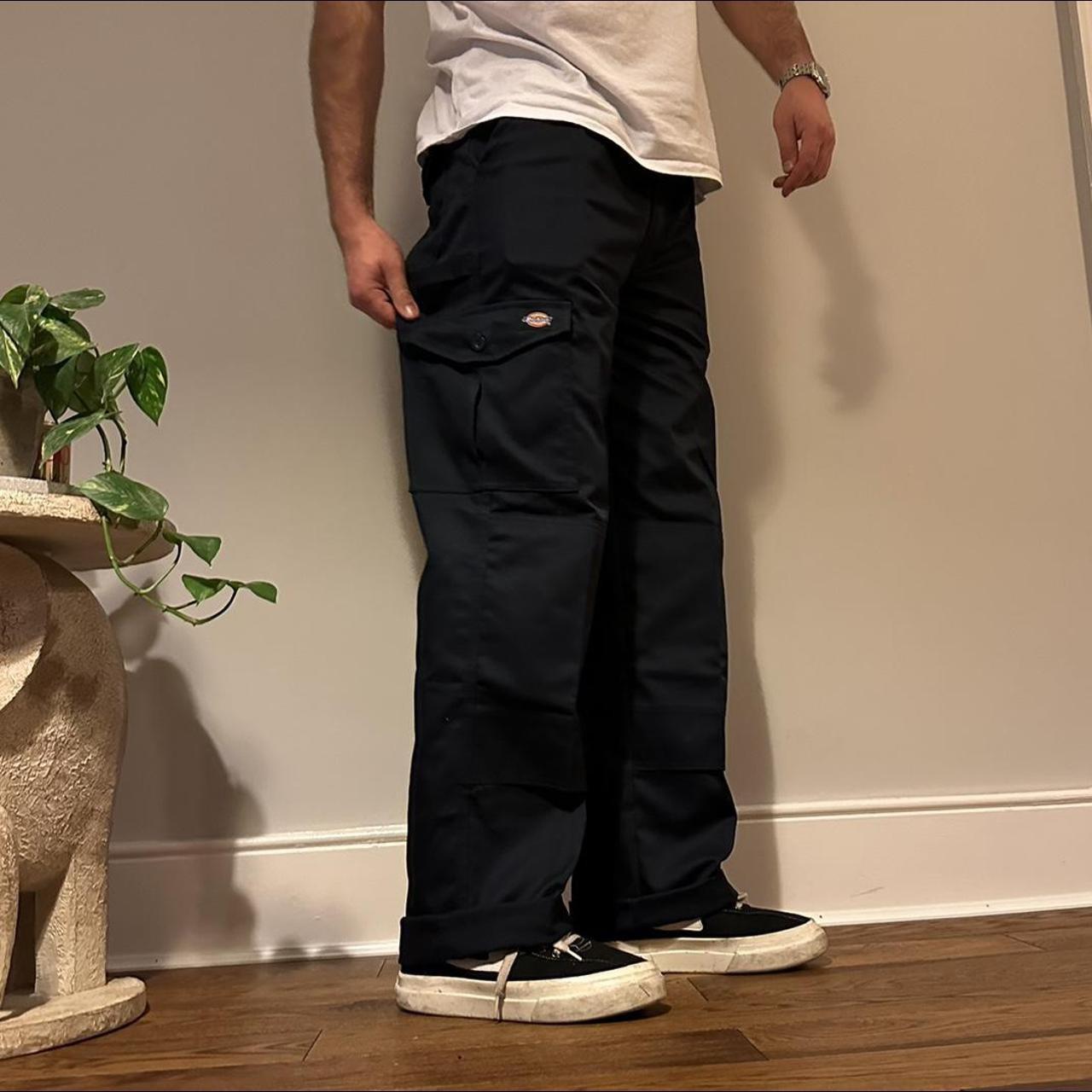 Deadstock Dickies cargo work pants in dark navy.... - Depop