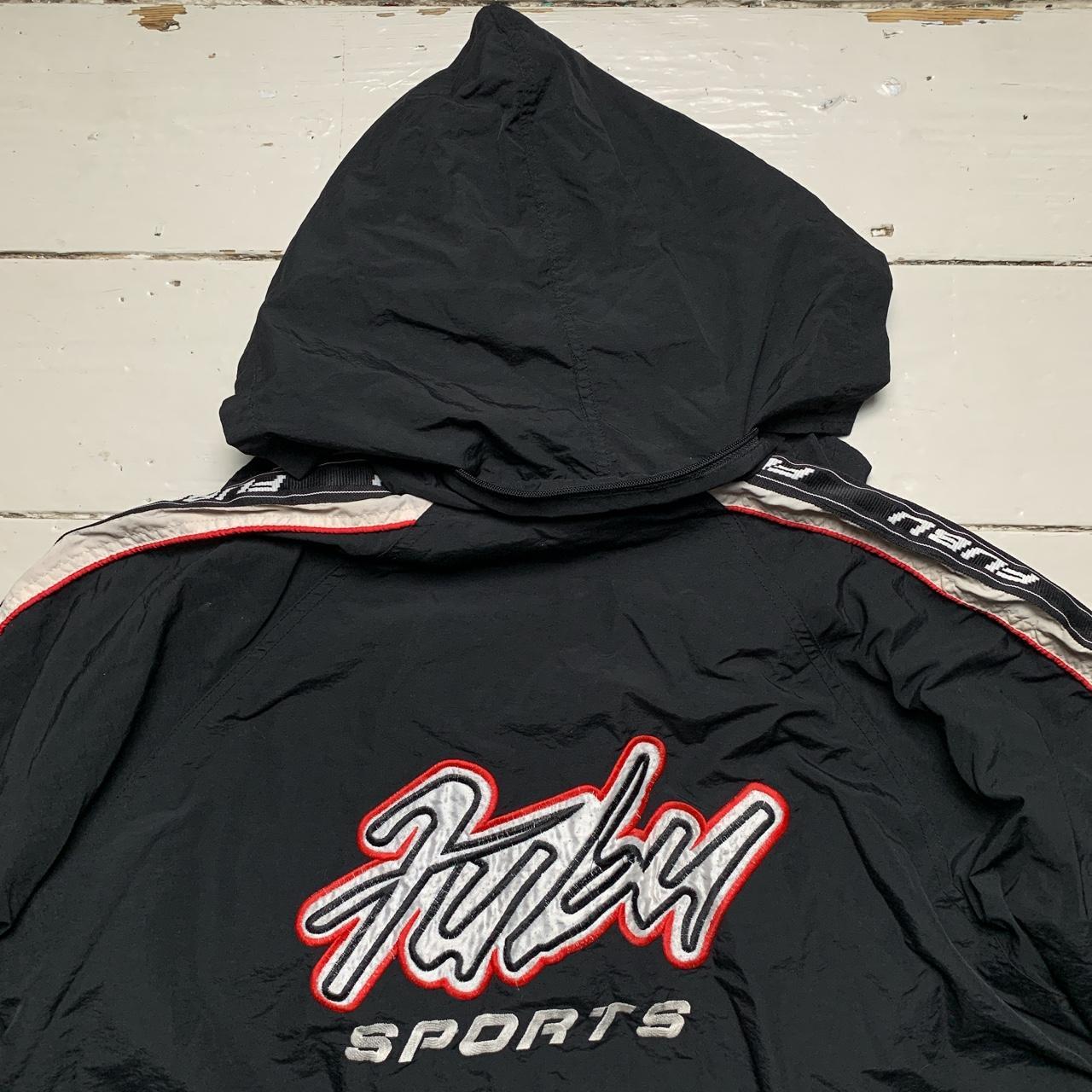 Fubu Sports Vintage Jacket Black White Red 🌪 In... - Depop
