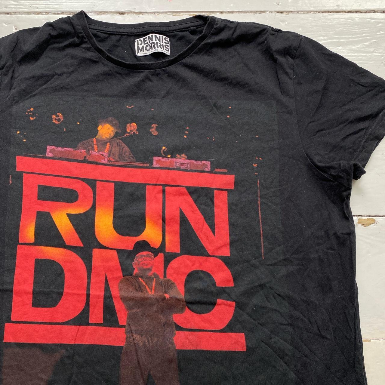 RUN DMC Vintage Dennis Morris Black and Red T... - Depop