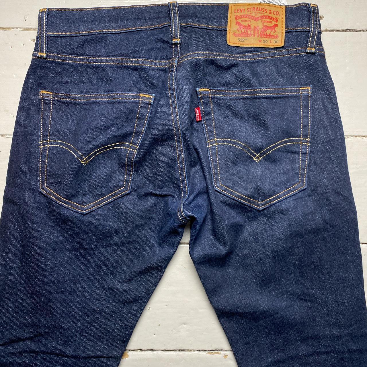 Levis 512 Slim Dark Navy Jeans 🌊 In good condition,... - Depop